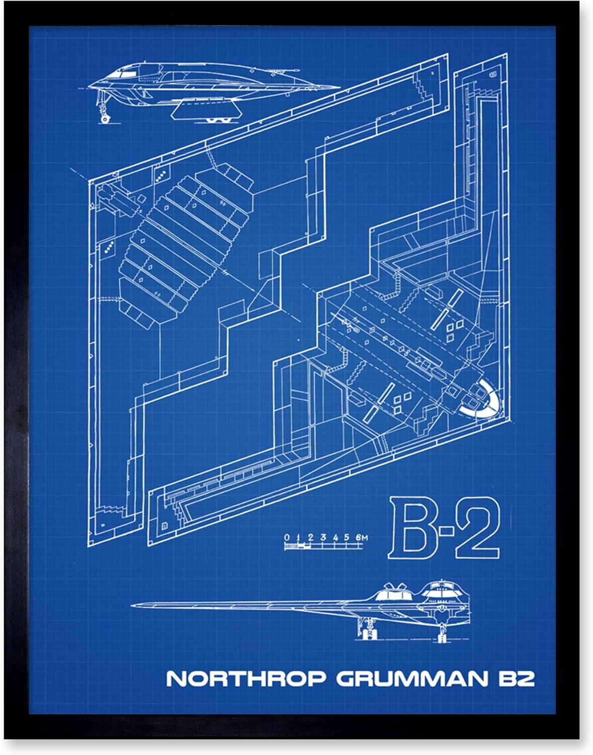 Amazon.com: Artery8 Northrop B-2 Spirit Stealth Bomber Blueprint Plan ...