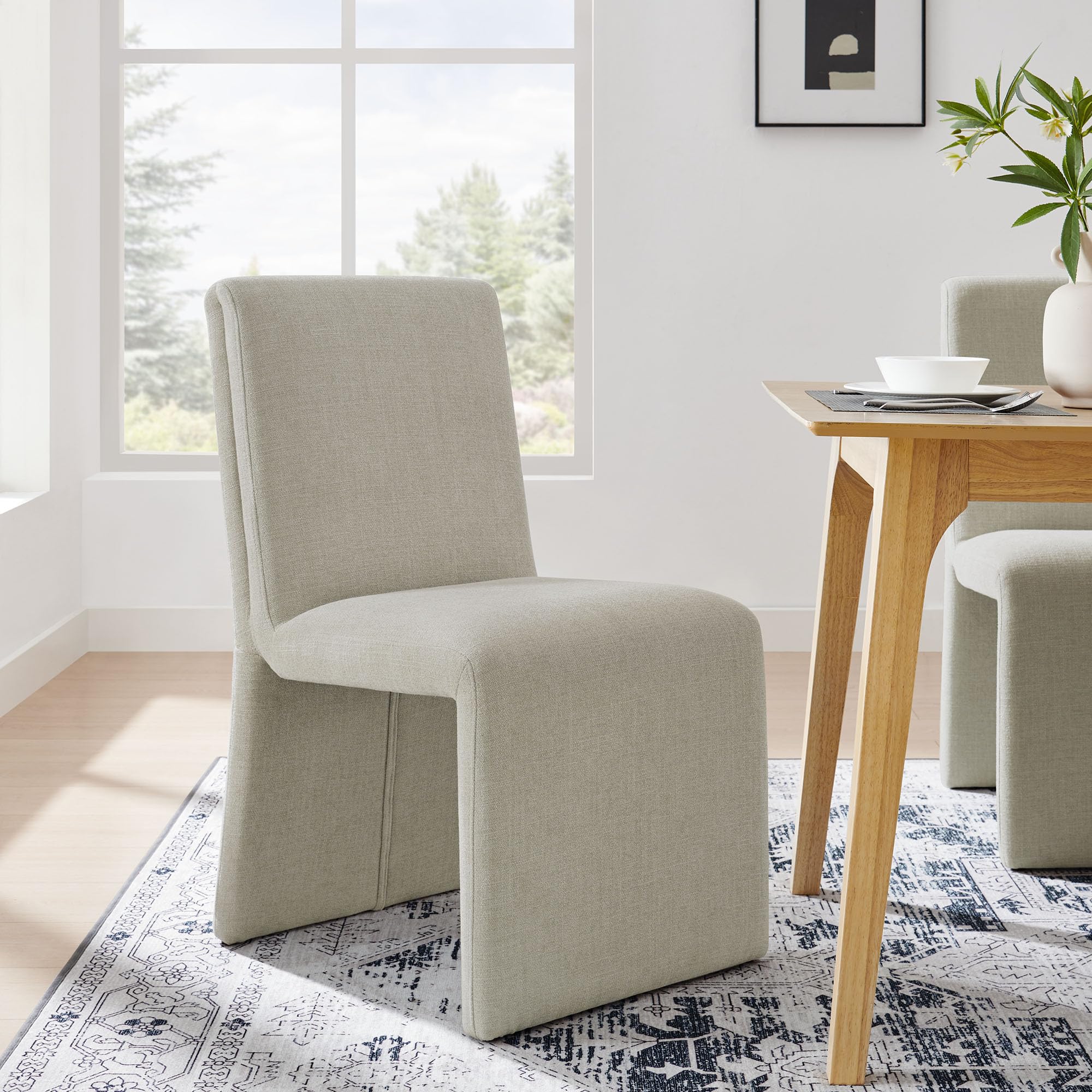 Amazon.com - Modway Emory Fabric Slipper Dining Chair in Linen ...
