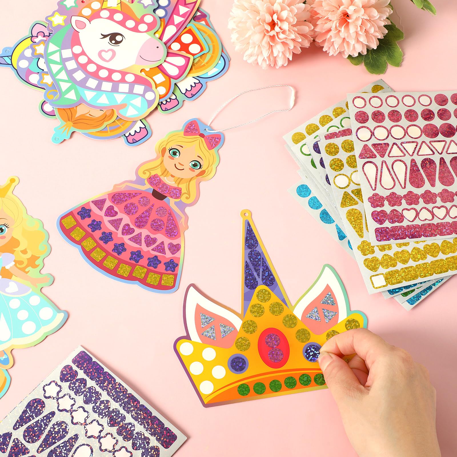 Snapklik.com : JULEASEL DIY Mirror Mosaic Princess Art Craft Kit, 10 ...