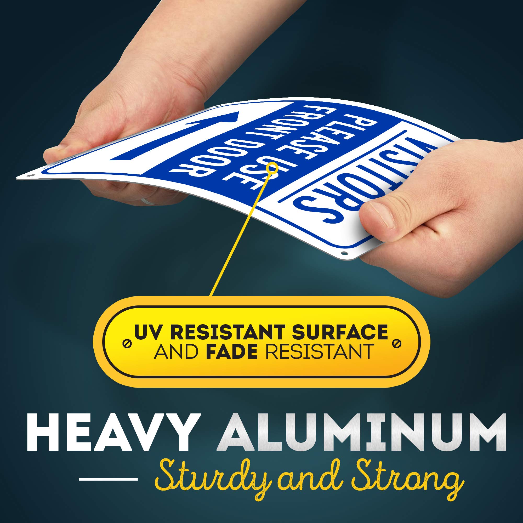 Visitors Please Use Front Door Left Arrow Sign, Made Out of .040 Rust ...