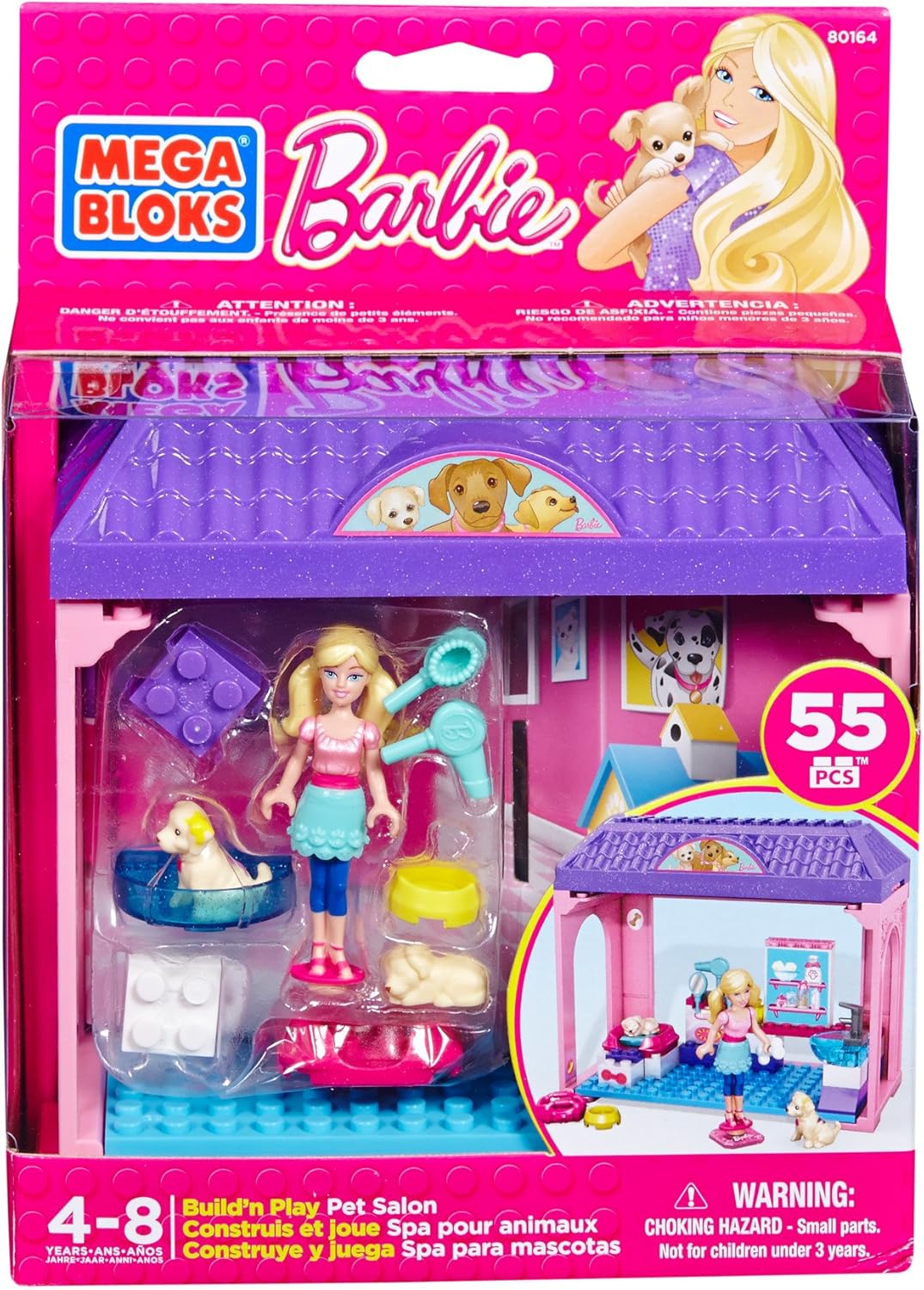 Amazon.com: Mega Bloks Barbie Pet Salon : Toys & Games