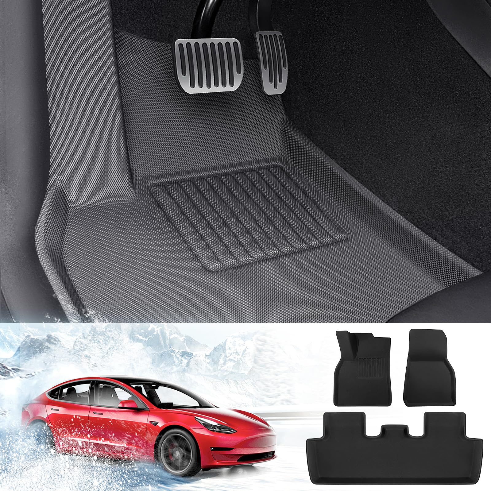 Amazon.com: QIFEX Floor Mats for Tesla Model Y Floor Mats 2024/2023 ...