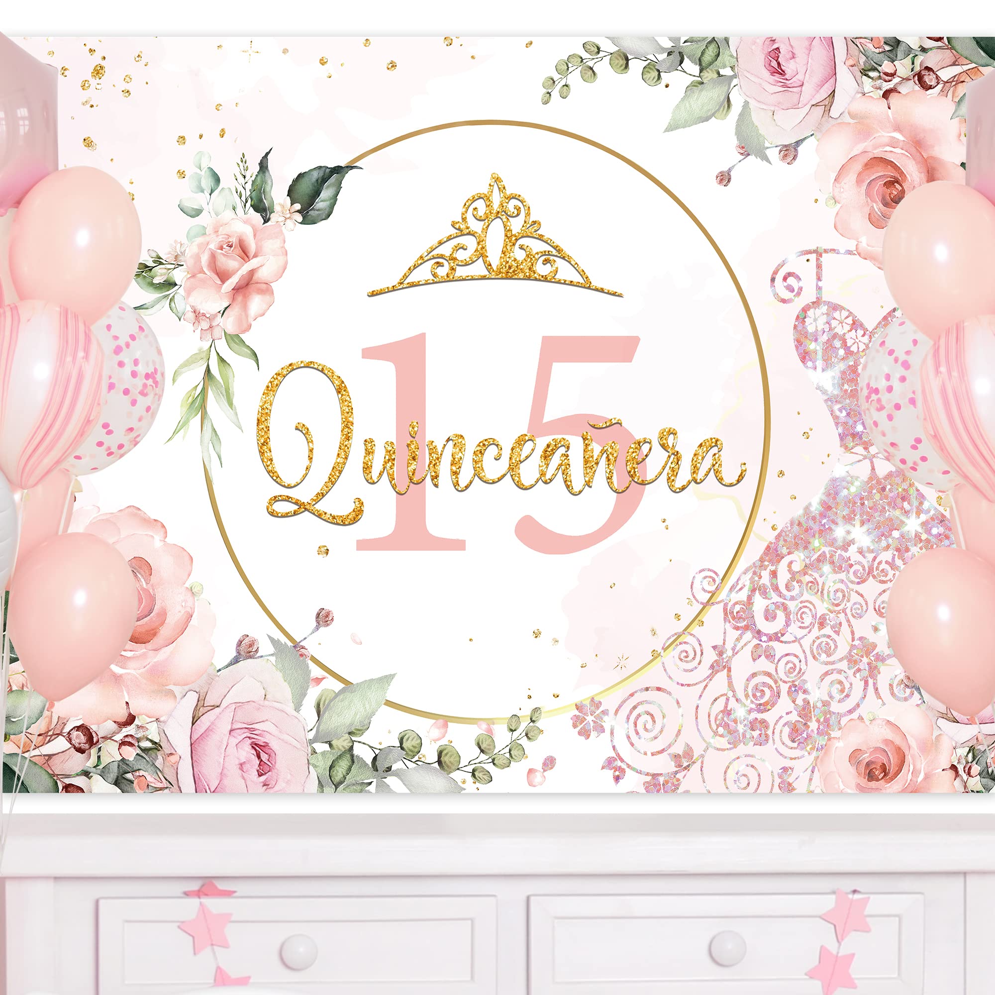 Buy SVBright Quinceanera Birthday Backdrop 7Wx5H Sweet Girl Princess ...