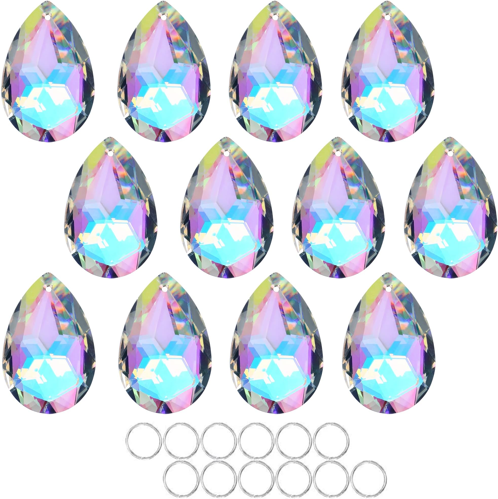 Amazon.com: 10 Piece Clear Crystal Teardrops Chandelier Hanging 38mm ...