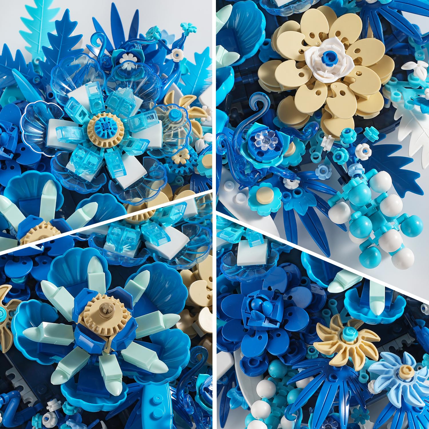 Traverse Star Blue Flowers Building Sets for Adult, Centerpieces(917PCS ...