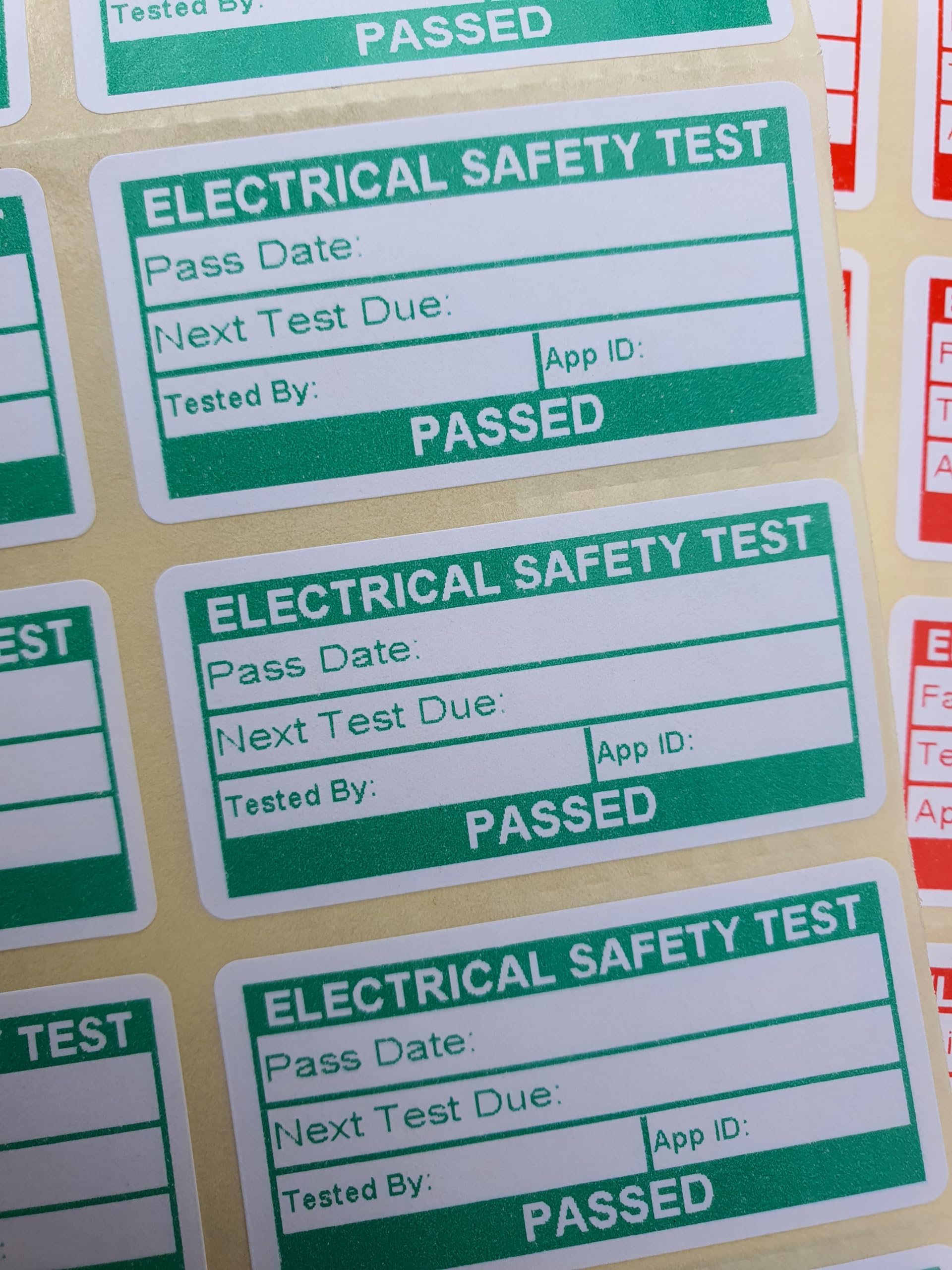 PAT Testing Stickers. 600 Pass / 60 Fail. Portable Appliance Test ...