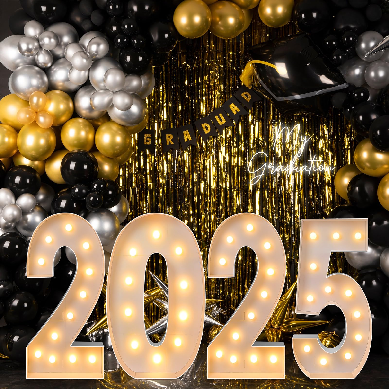 Amazon.com: Retisee 4ft Marquee Number 2025 Light Up Mosaic Number ...