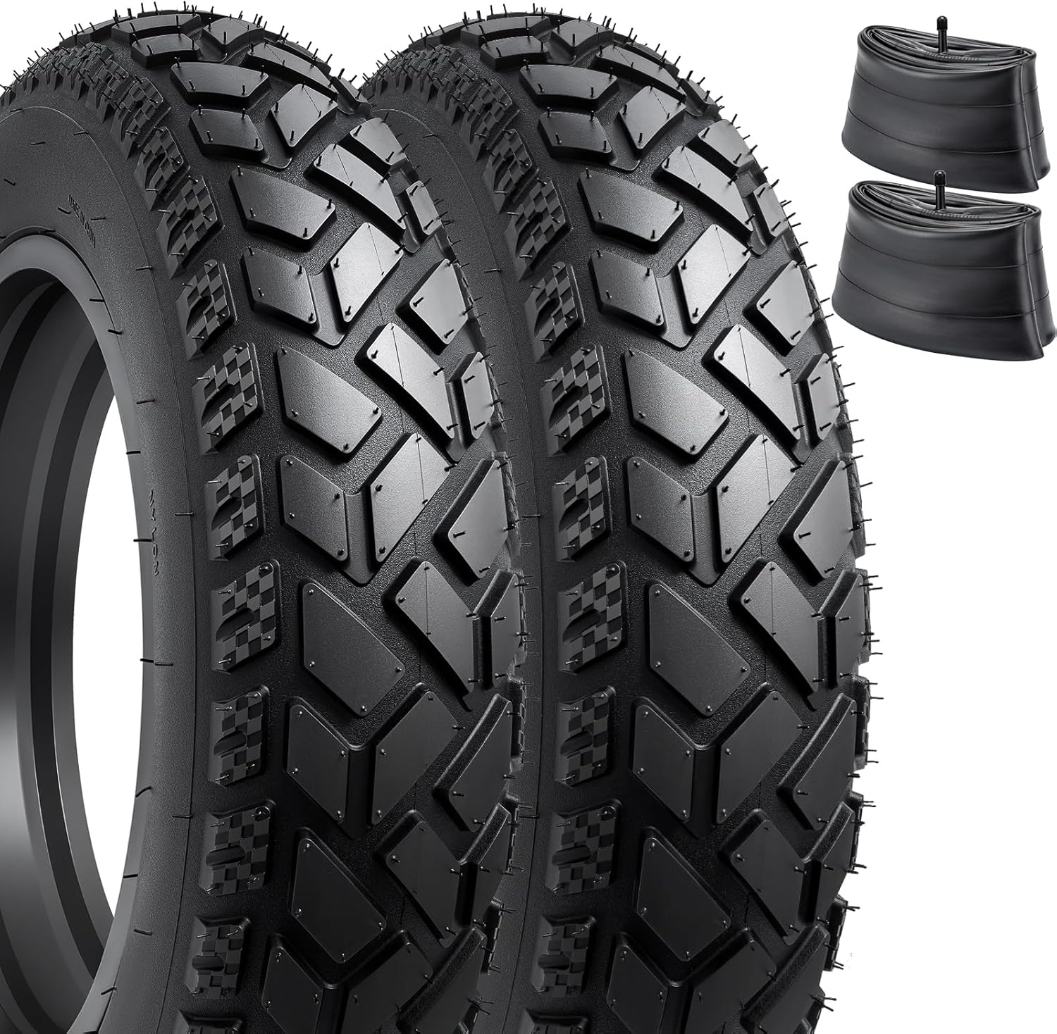 2-PCS Heavy Duty 16" x4.0 Fat E-Bike Tires and 2-PCS 16X4 Heavy Duty Fat Bike Tubes Scharder ...