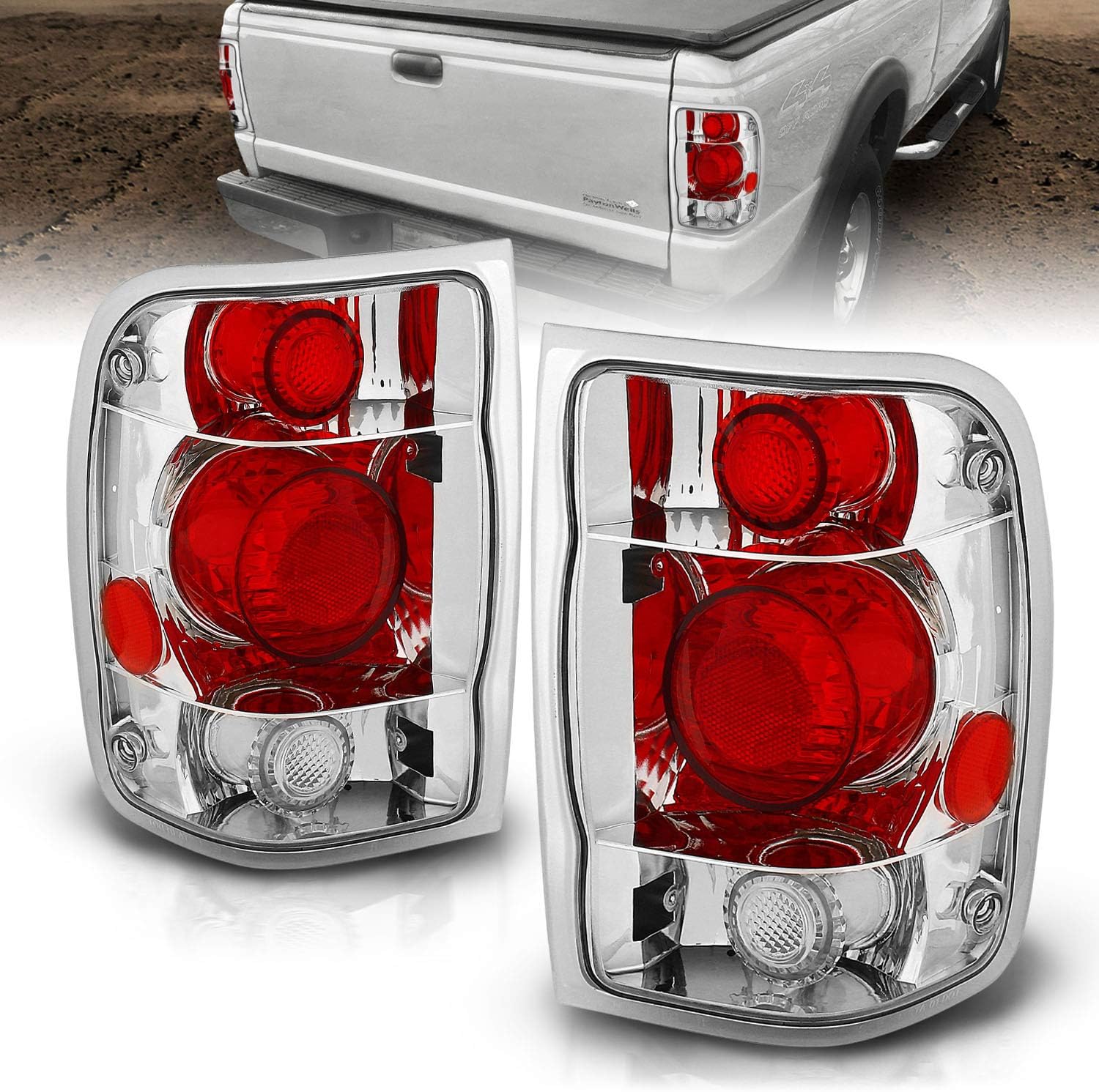 Amazon.com: AmeriLite Black Smoke Replacement Brake Tail Lights For 98 ...