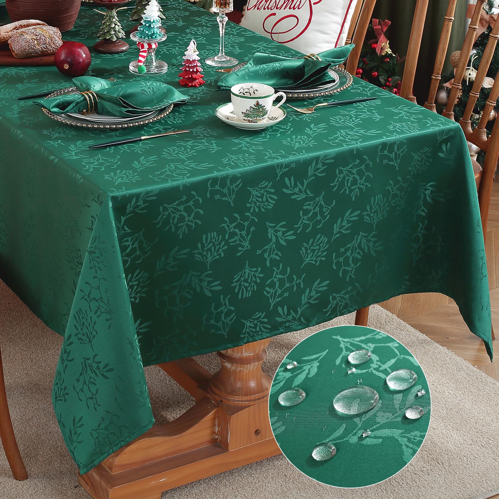 Amazon.com: Honellaty Christmas Rectangular Tablecloth, Spillproof ...
