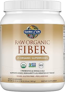 Amazon.com: Garden of Life Fiber Supplement, Raw Organic Fiber Powder ...