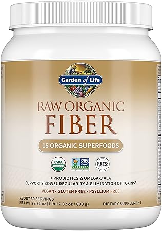 Amazon.com: Garden of Life Fiber Supplement, Raw Organic Fiber Powder ...