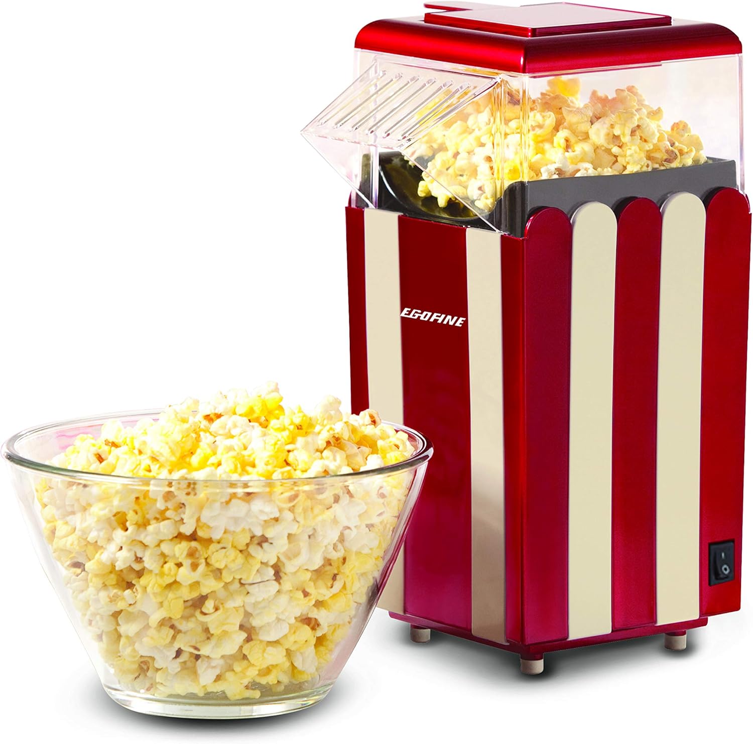 Amazon.com: Egofine Popcorn Maker Machine, 1200W Healthy Hot Air ...