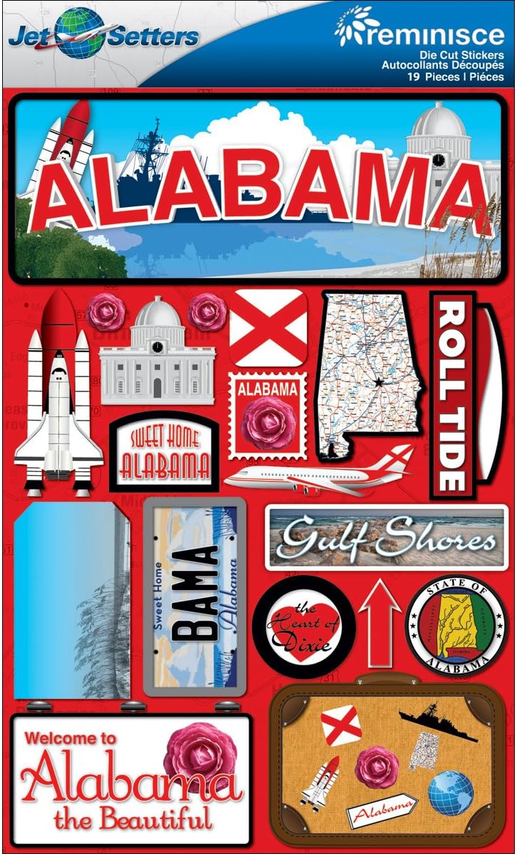 Amazon.com: JB Print Alabama State Vinyl Decal Sticker Car Waterproof ...