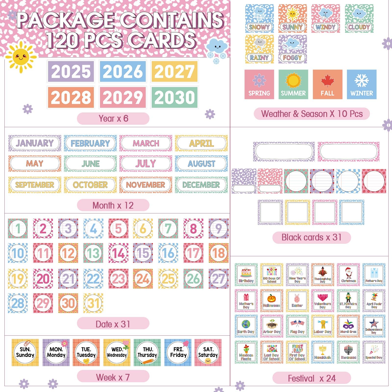 Snapklik.com : Sinload Classroom Calendar Pocket Chart Set Calendar ...