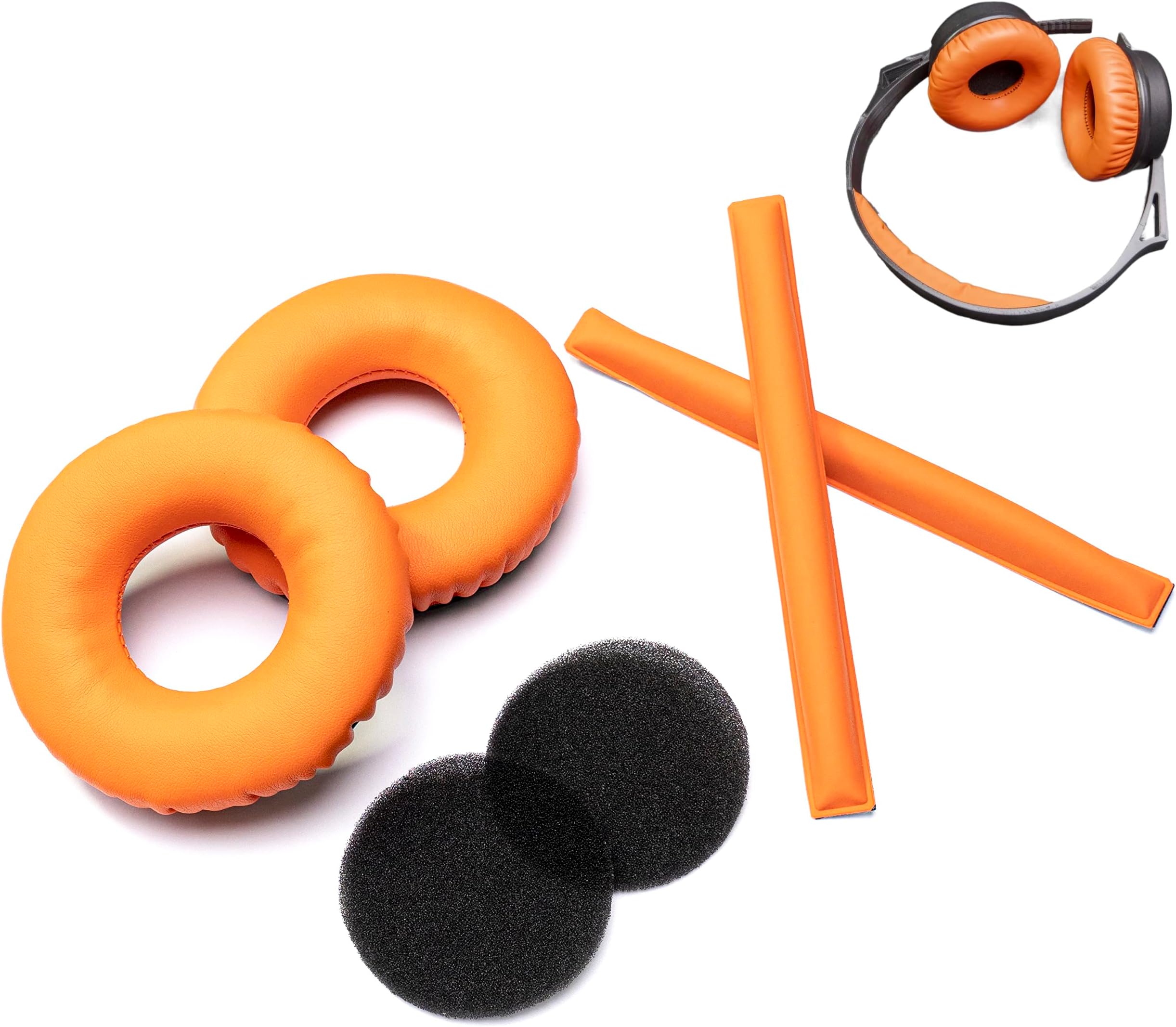 Amazon | Voarmaks 交換用イヤーパッド オレンジ フォームクッション ヘッドバンド ゼンハイザー HD25 HD 25-1 ...