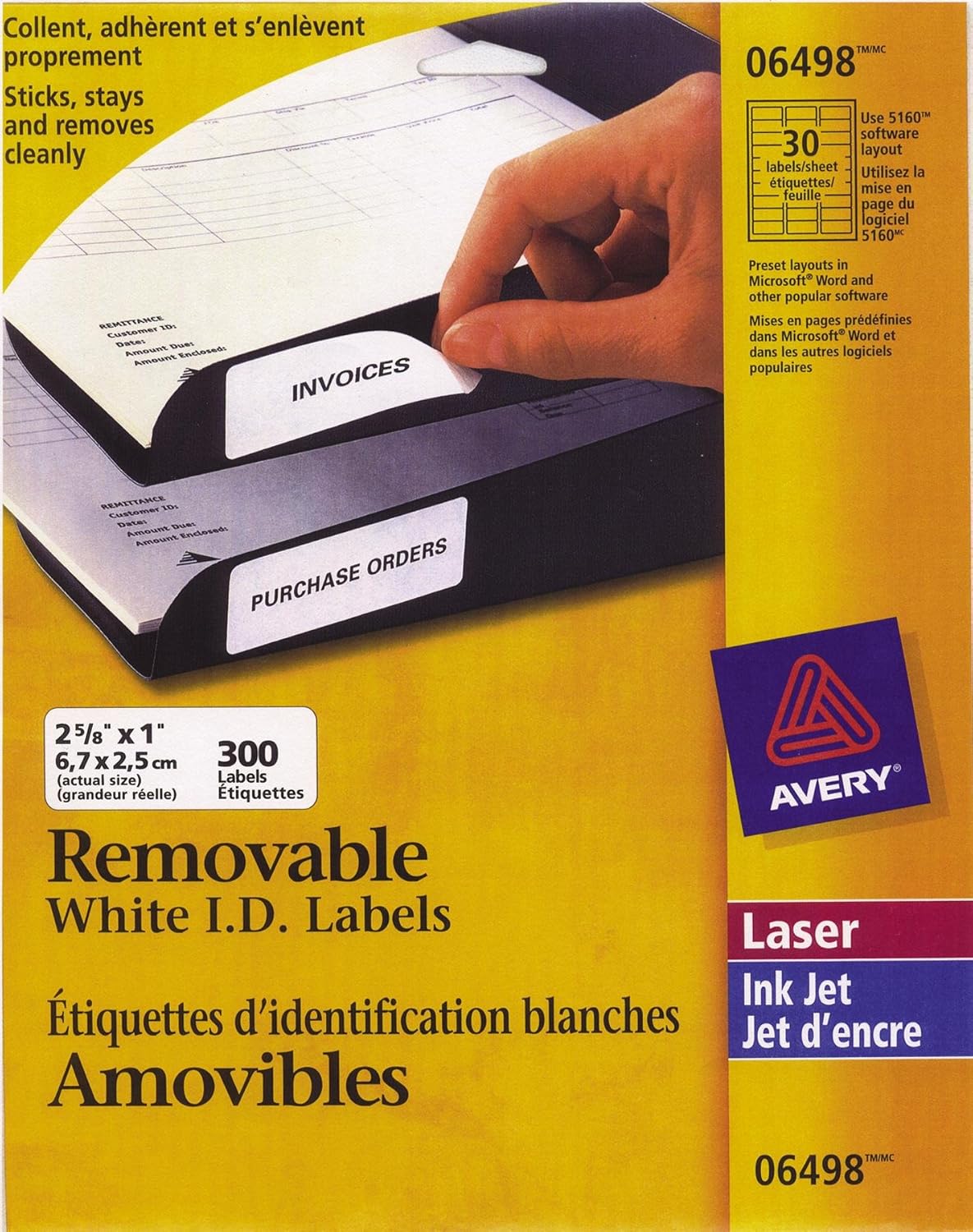 AVERY Removable ID Labels for Laser and Inkjet Printers, FBA Labels, 2 ...