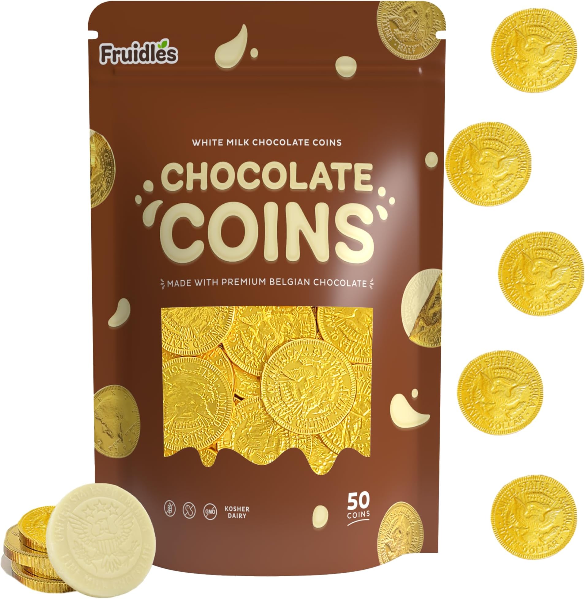 Amazon.com : Hanukkah Chocolate Gelt, Nut-Free, Belgian Milk Chocolate ...