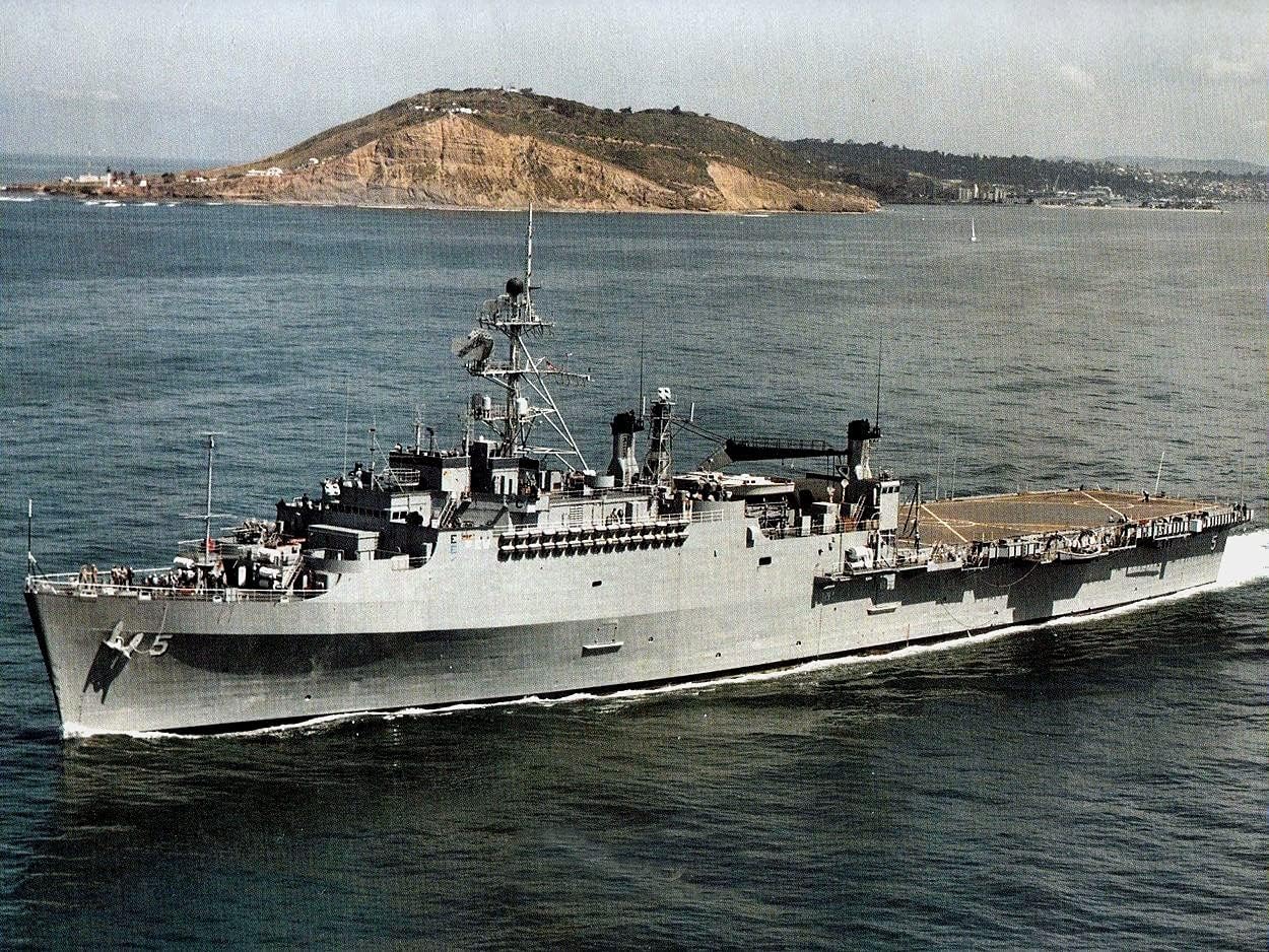 Amazon.com: The U.S. Navy Dock Landing Ship USS Ogden (LPD-5) Passing ...