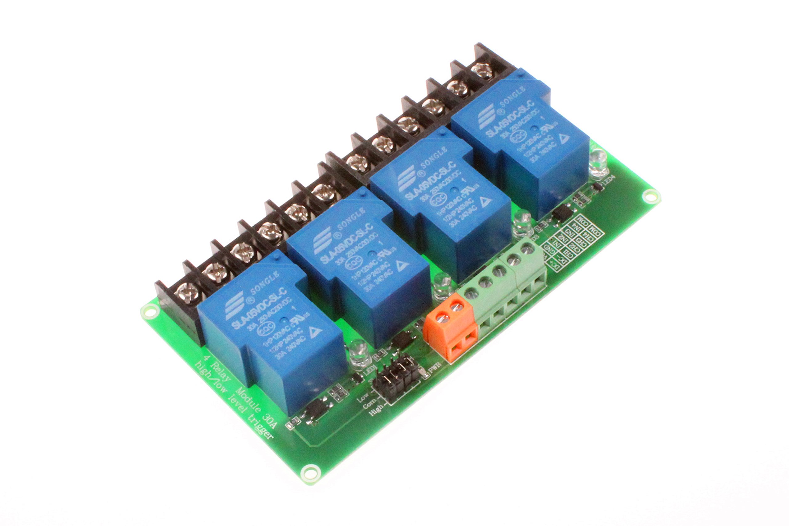Snapklik.com : NOYITO 30A 4 Channel Relay Module High Low Level Trigger