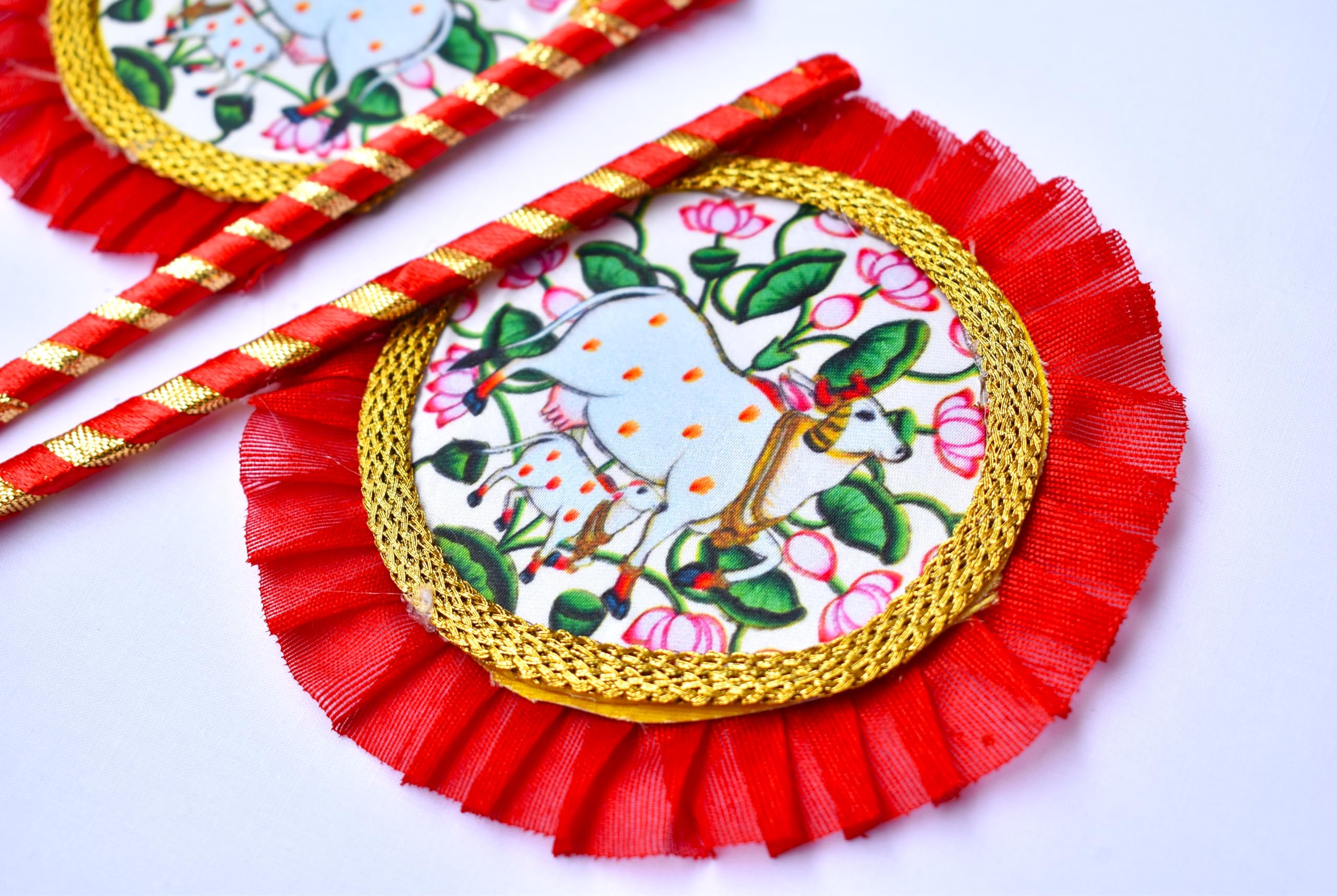 Buy Laddu Gopal kanha ji Hand Fan (Pankha) with Cow Design,Handmade ...