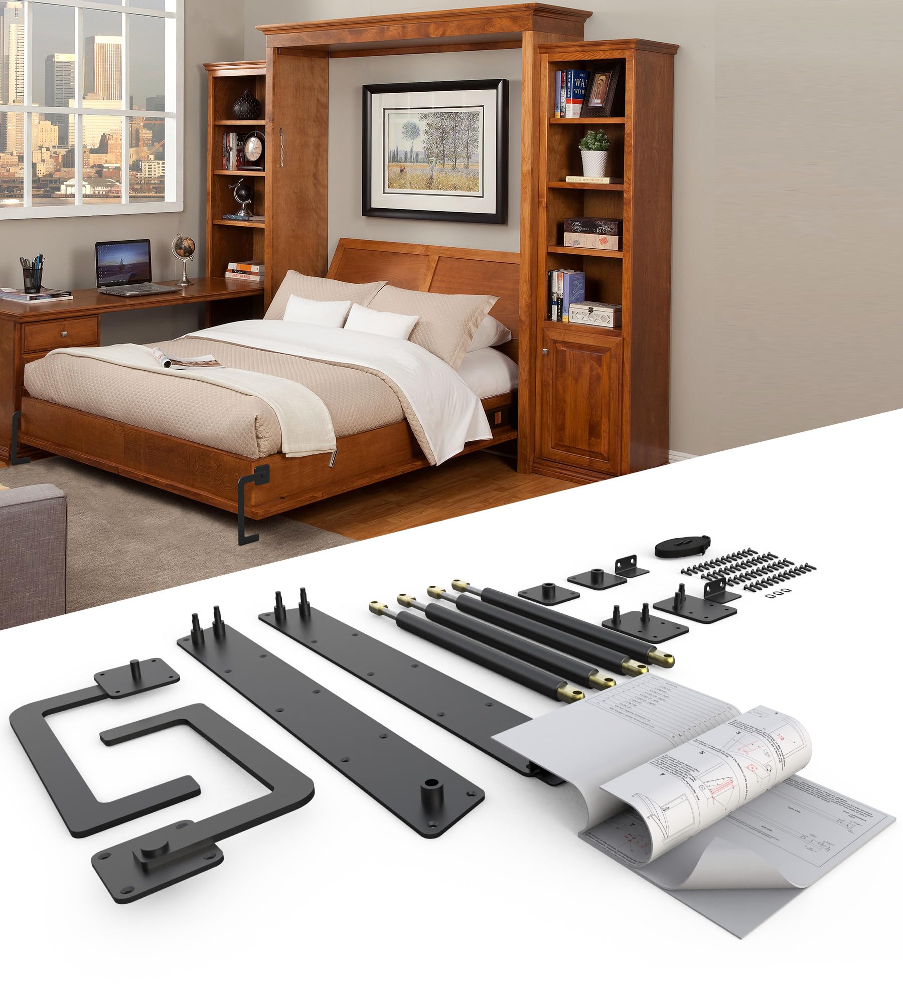 Amazon.com: vikofan DIY Murphy Bed Kit - Queen & Full Size Hardware Kit ...