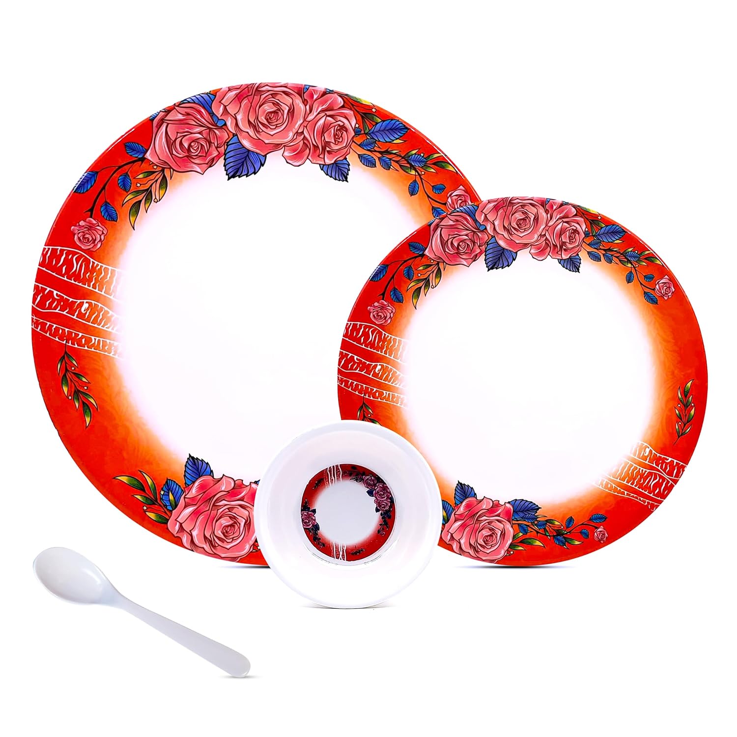 Buy LASERBOT Platinum Dinner Set Pack of 16 Melamine Round Full & Half ...