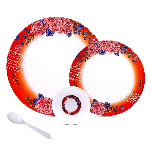 Buy LASERBOT Platinum Dinner Set Pack of 16 Melamine Round Full & Half ...