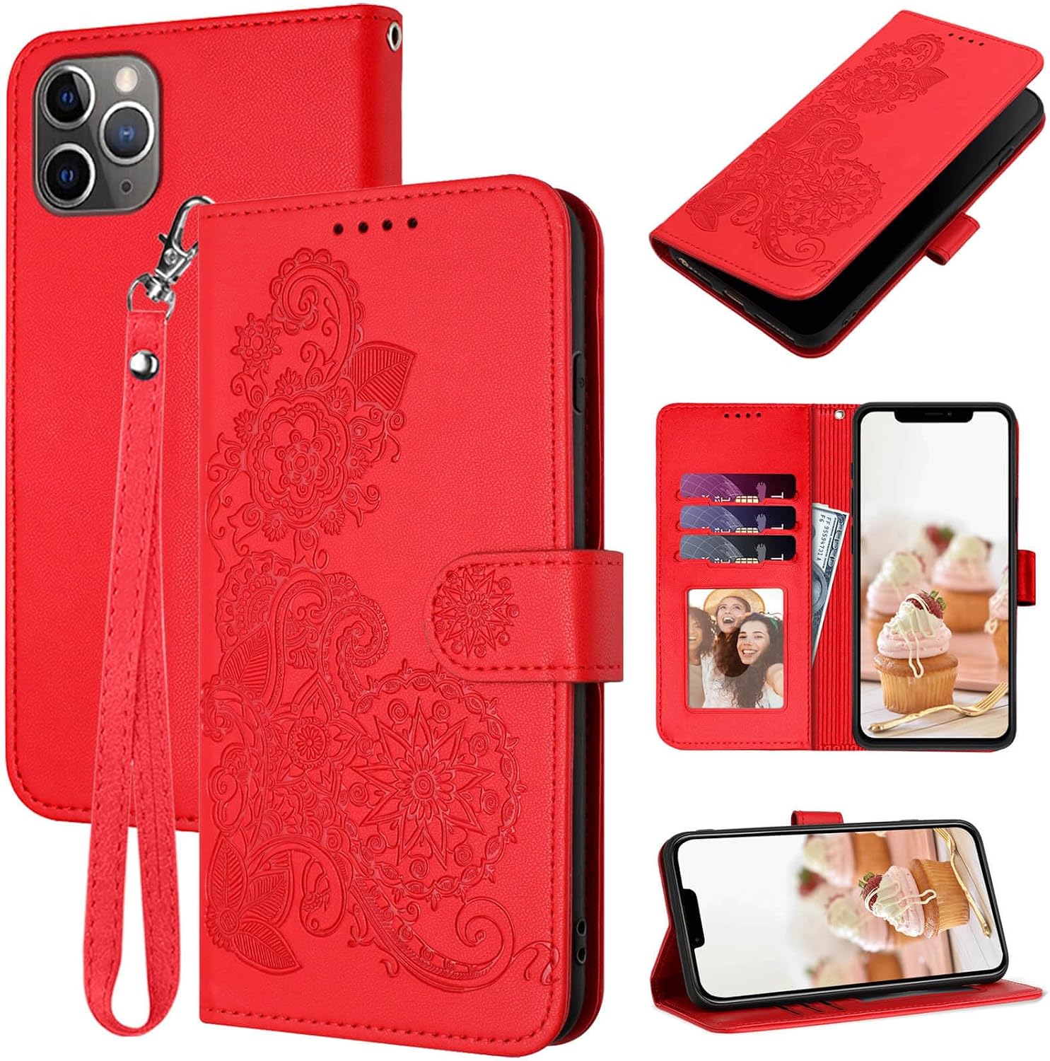 Amazon.com: JHWVVTF for iPhone 11 Pro Max Wallet Case, Cute Floral ...