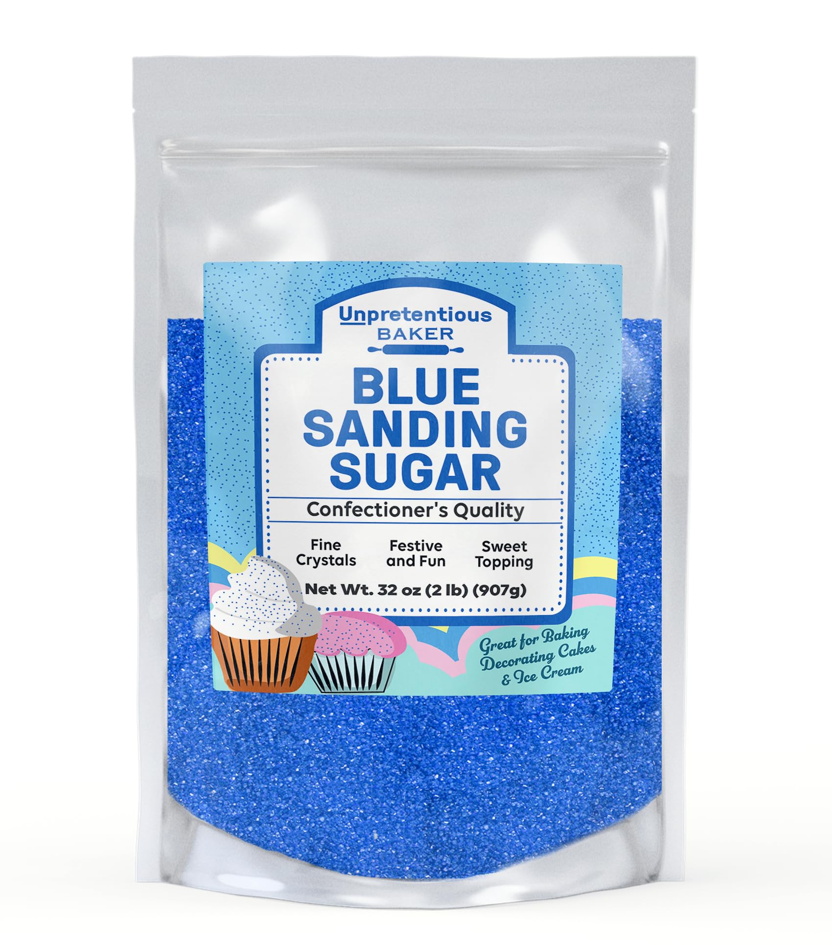 Amazon.com: Unpretentious Blue Sanding Sugar, 2 lb, Colorful Sugar ...