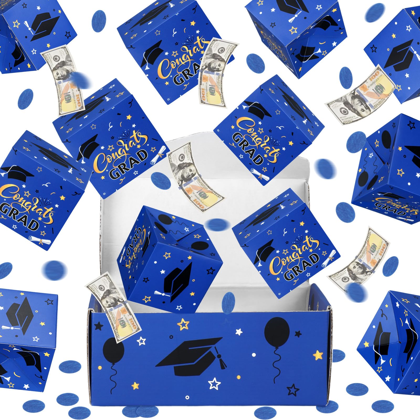 Amazon.com: Chivertion 16 Pcs Graduation Explosion Money Box 12 Bounces ...
