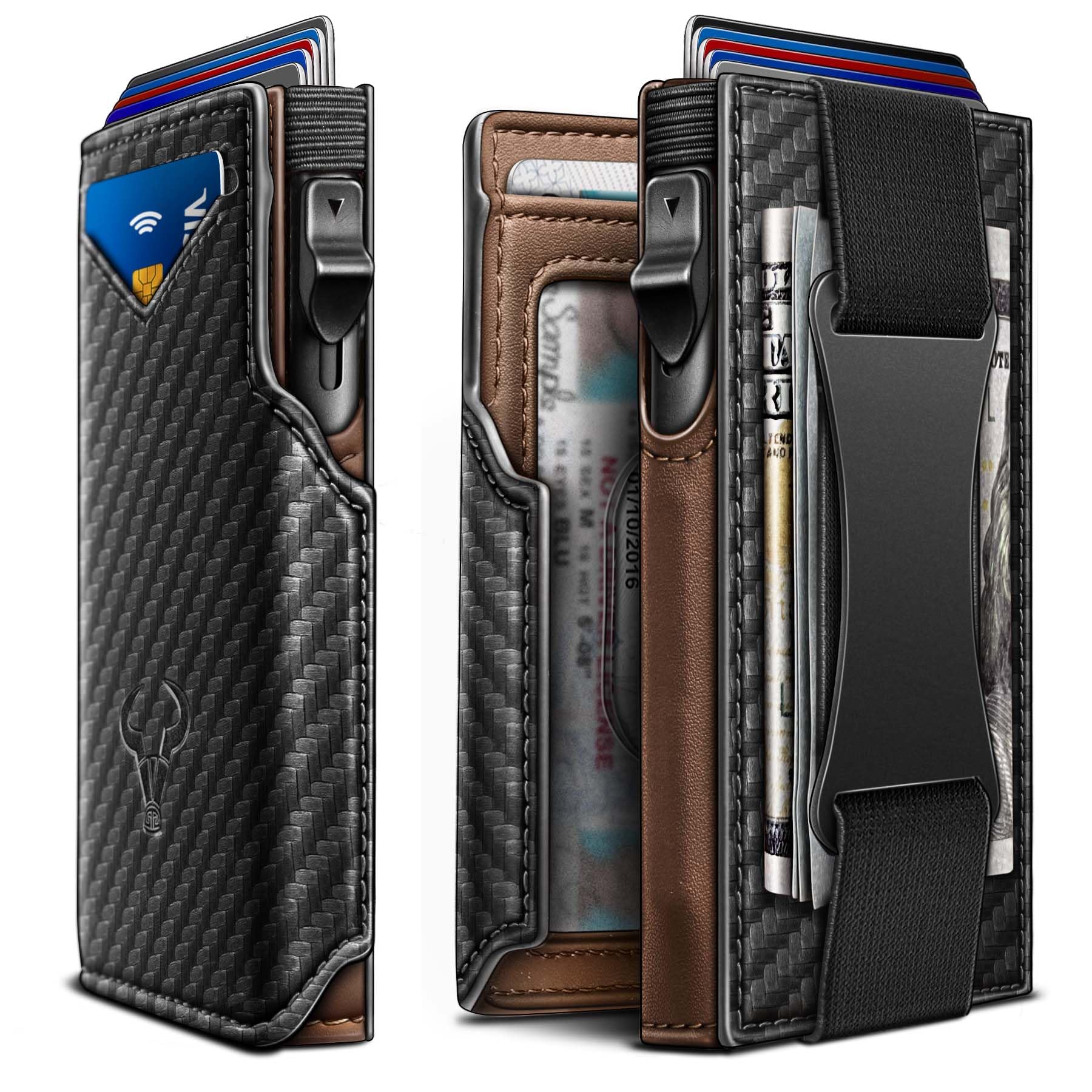 BULLIANT Men Gift Wallet,Slim Front Pocket Wallet Money Clip Card ...