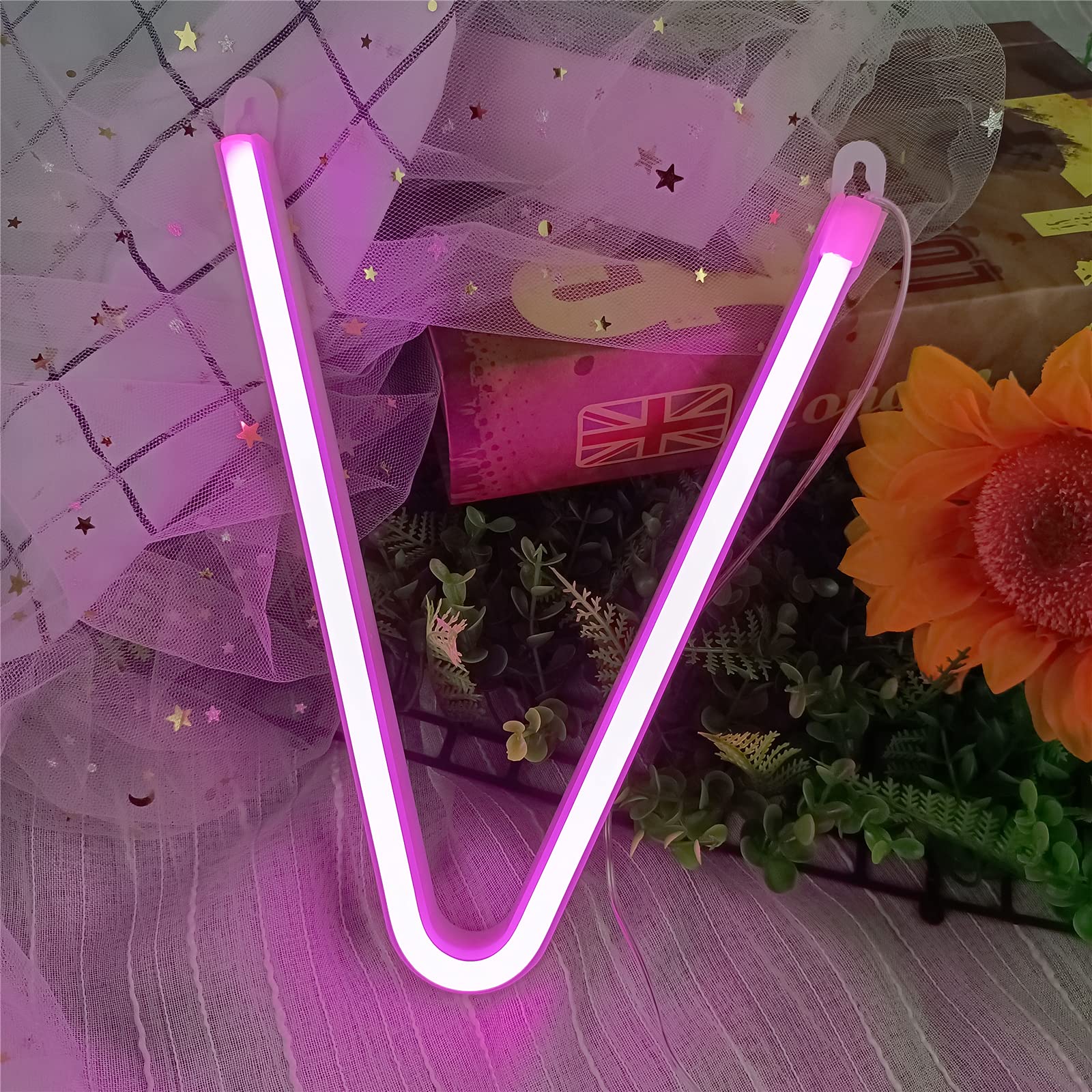 Neon Letter V