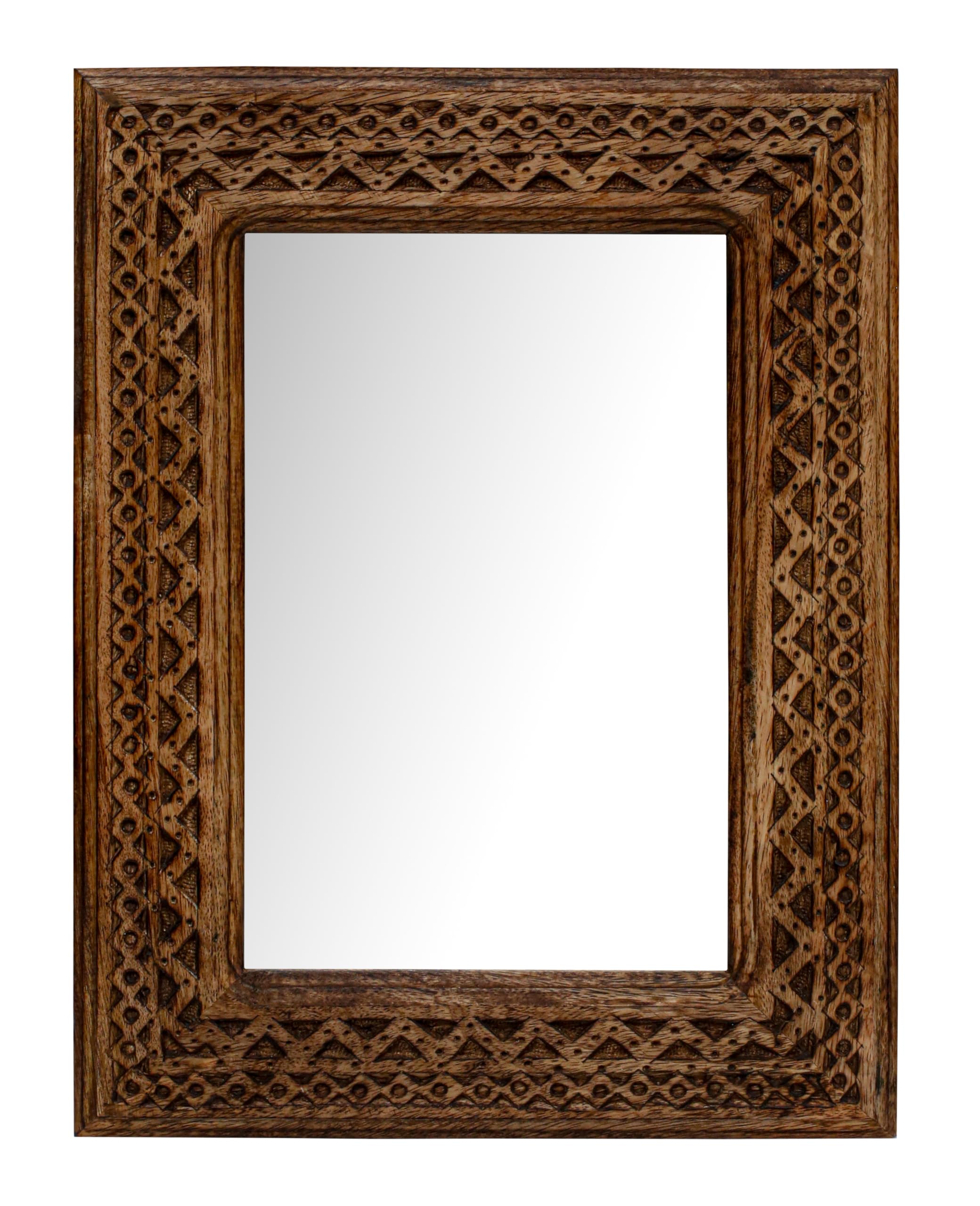 Amazon.com: The Wooden Town Farmhouse Wall Mirror Burnt Rectangle ...