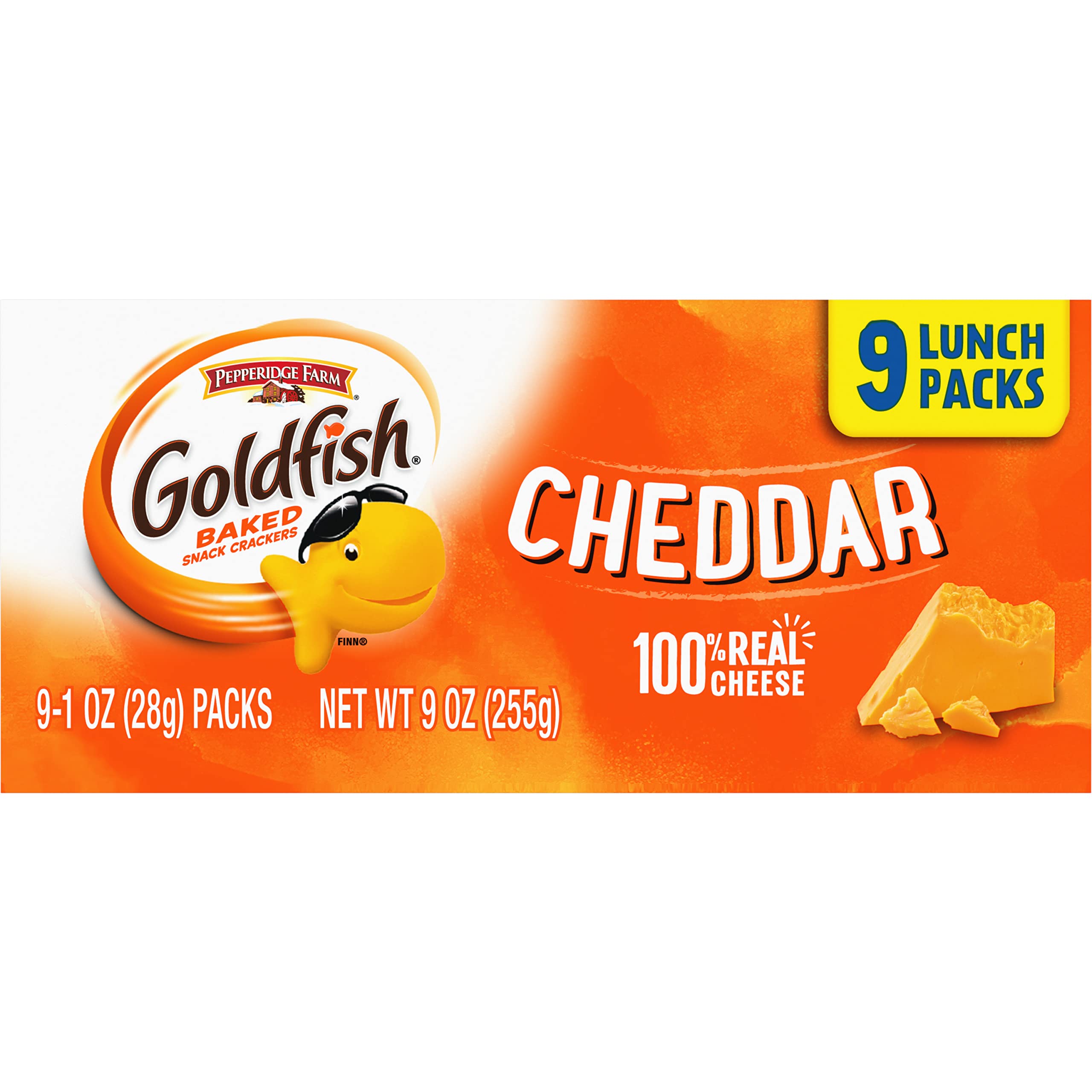 Buy Goldfish Cheddar Crackers, 1 oz Snack Pack, 9-CT Multi-Pack Tray ...