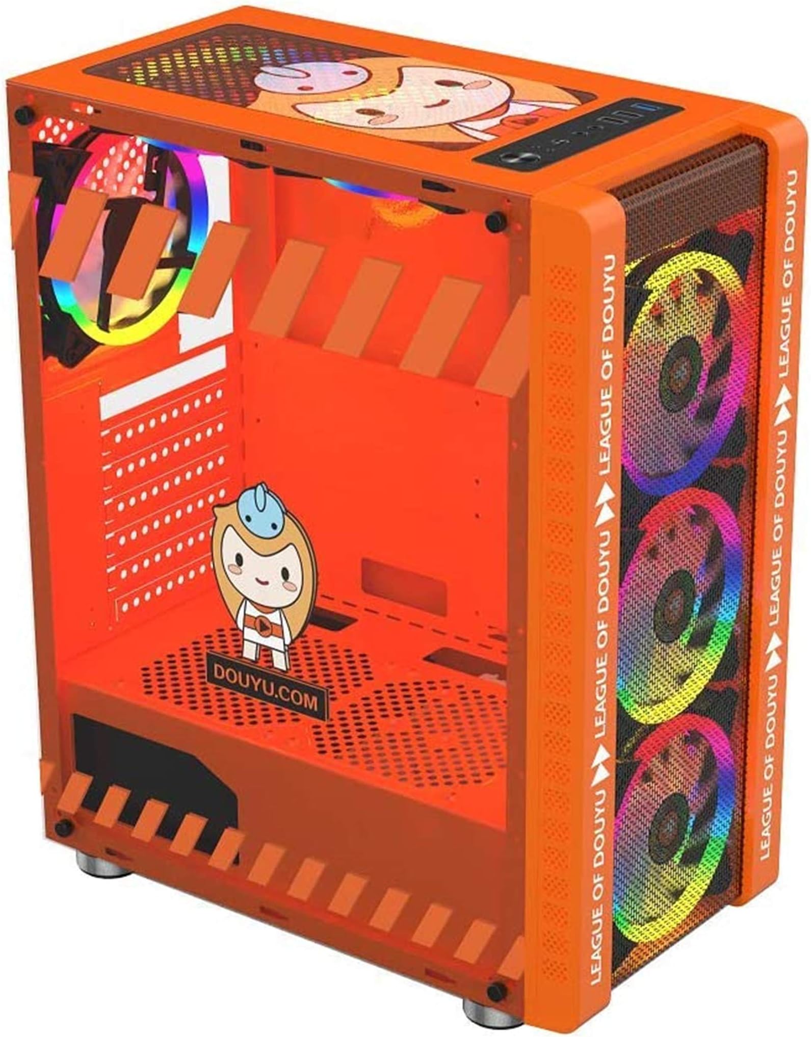 Amazon.com: HELLOLAND Computer Case Gaming Chassis with 3 RGB Fans ...