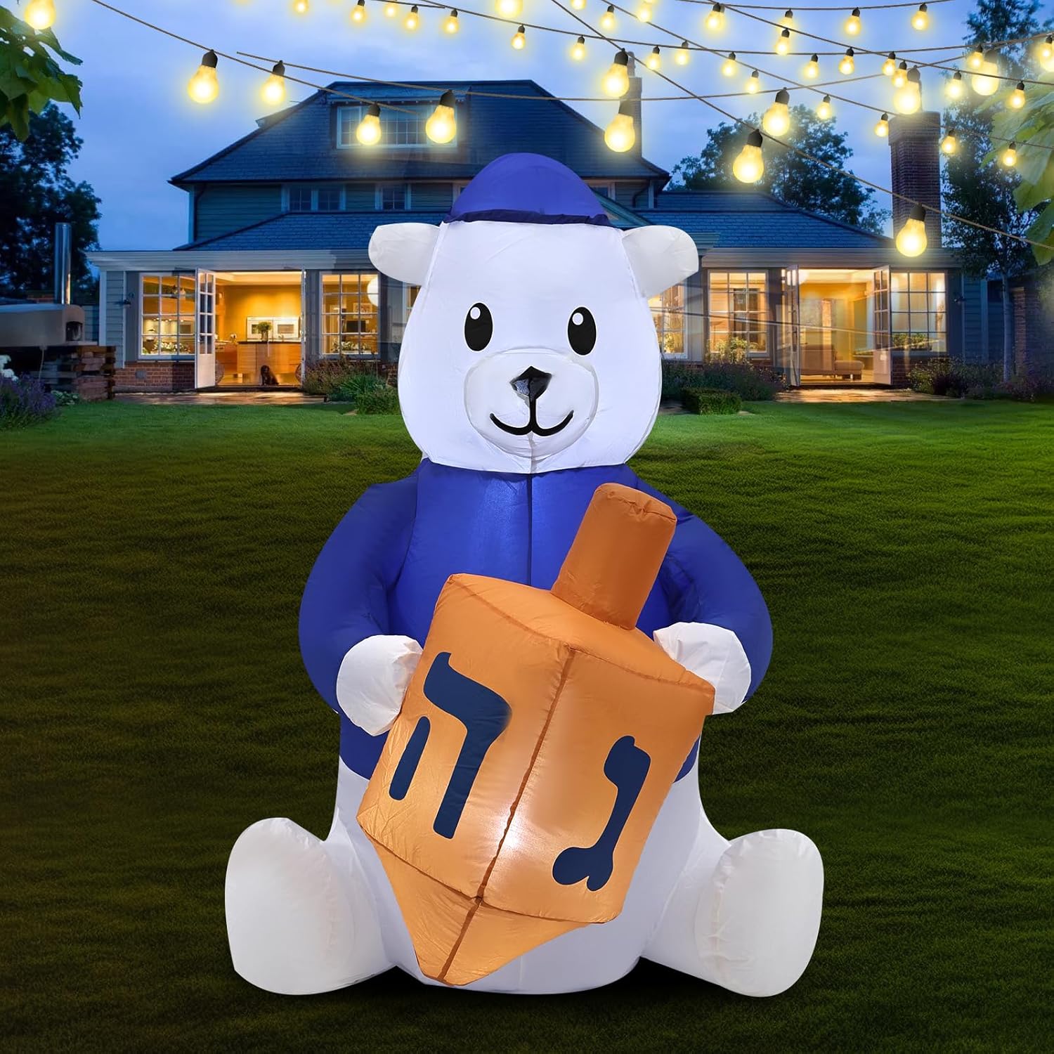 Amazon.com: HZGDEJTG 4ft Inflatable Outdoor Decorations - Hanukkah Bear ...