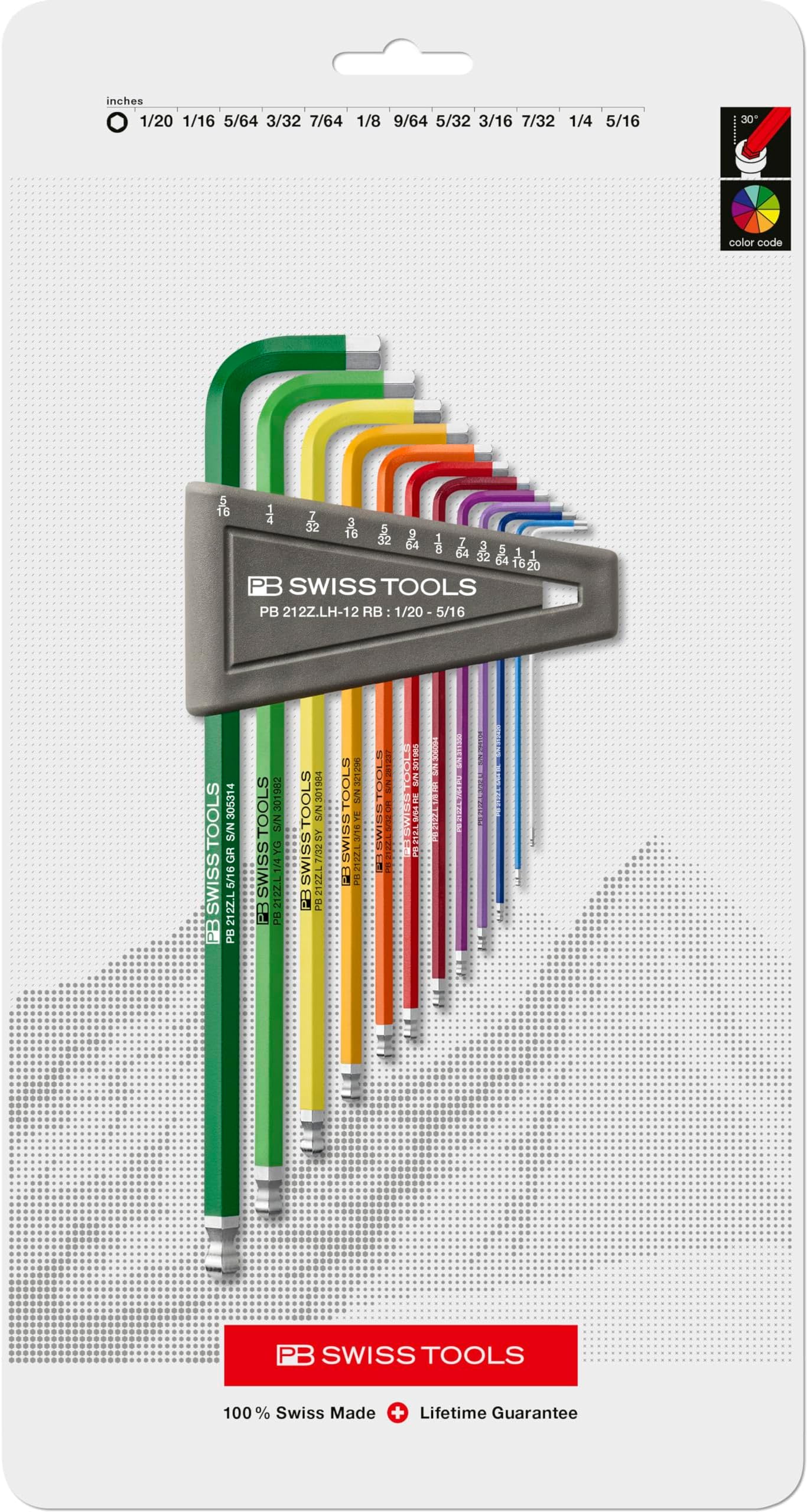 PB SWISS TOOLS Allen Key Set PB 212Z.LH-12 RB | 100% Swiss Made | 12 ...