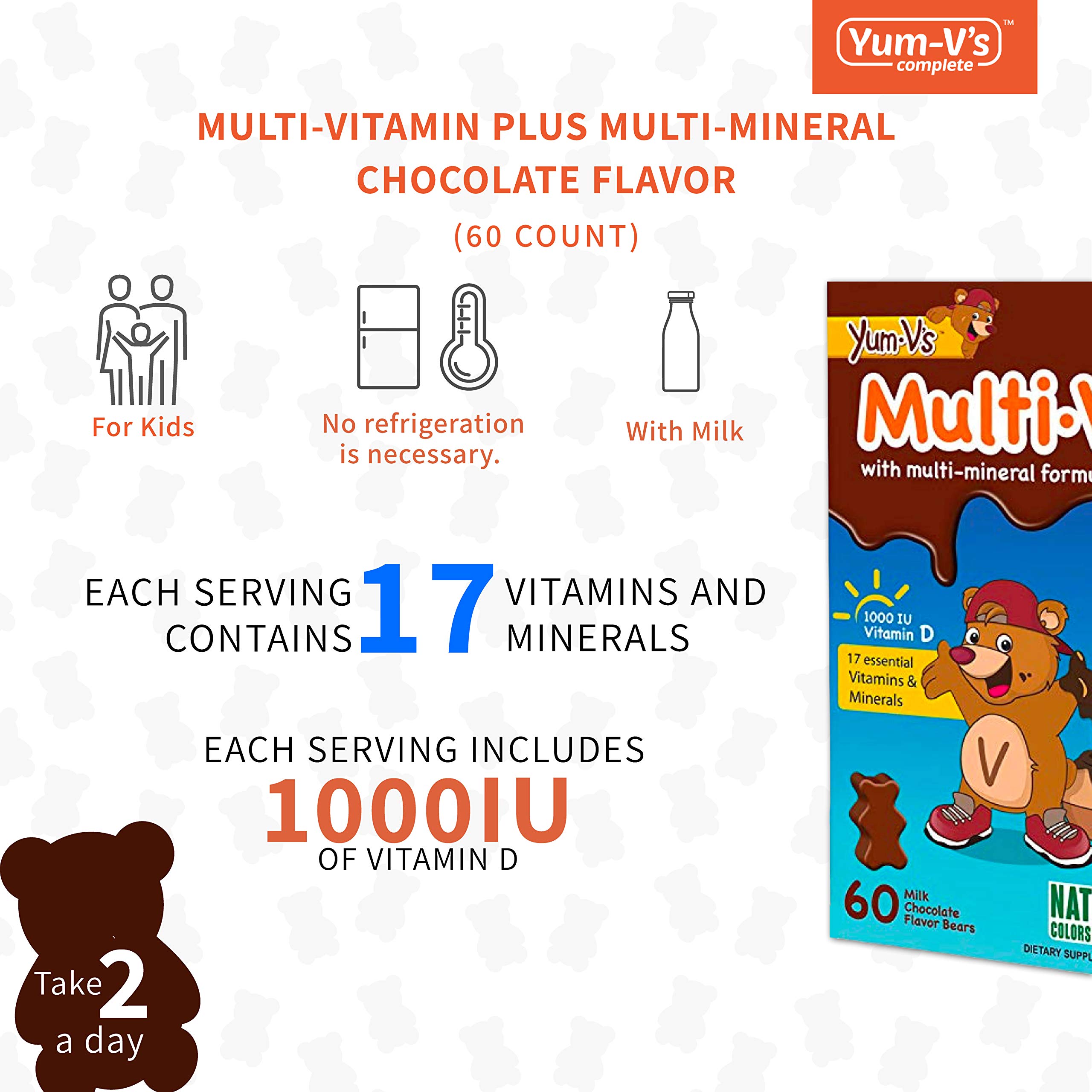 Snapklik.com : YUM-VS - Kids Multivitamin Chewable Chocolate Bears ...