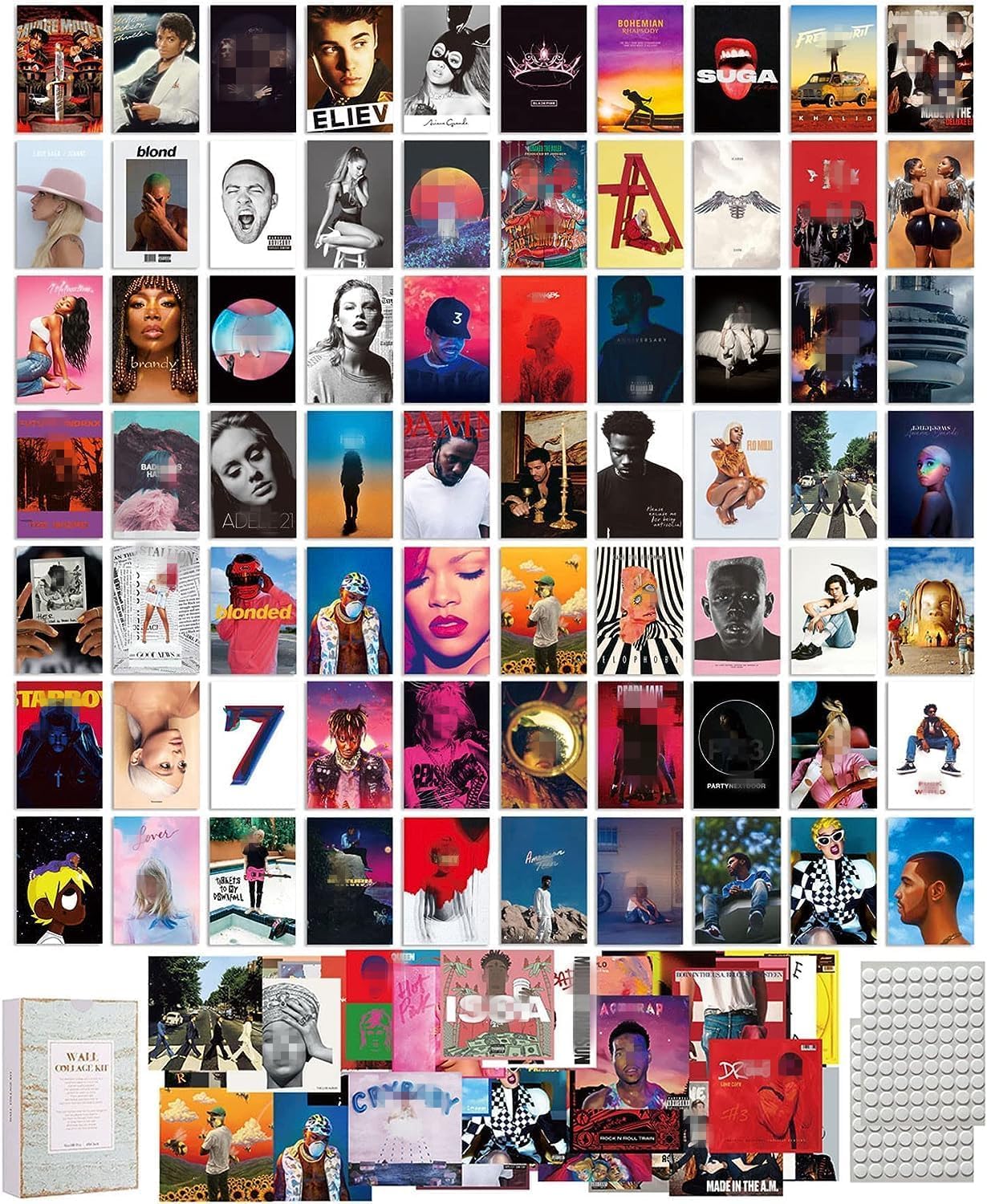Buy 125 Pcs Album Covers Wall Collage Kit Aesthetic Pictures 4x6 inch ...