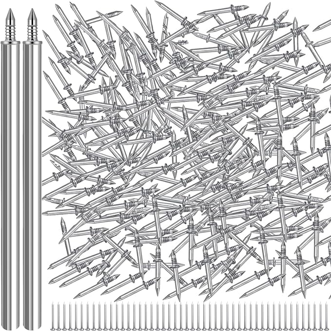 Amazon.com: 200 Pcs Double-Head Skirting Thread Seamless Nails, Double ...