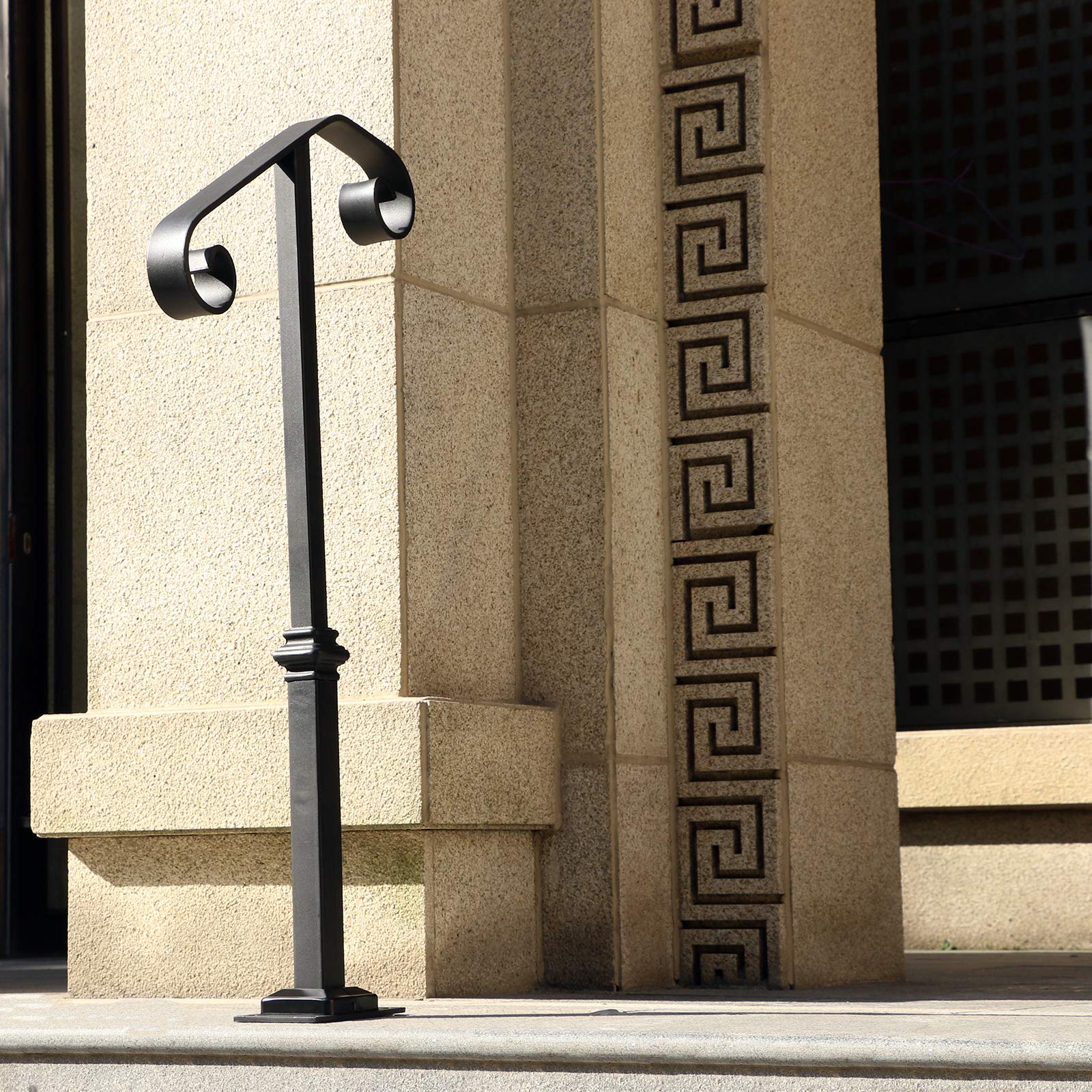 Buy Yahpetes Handrail 38.8" Single Post Stair Railing Black Single Post ...