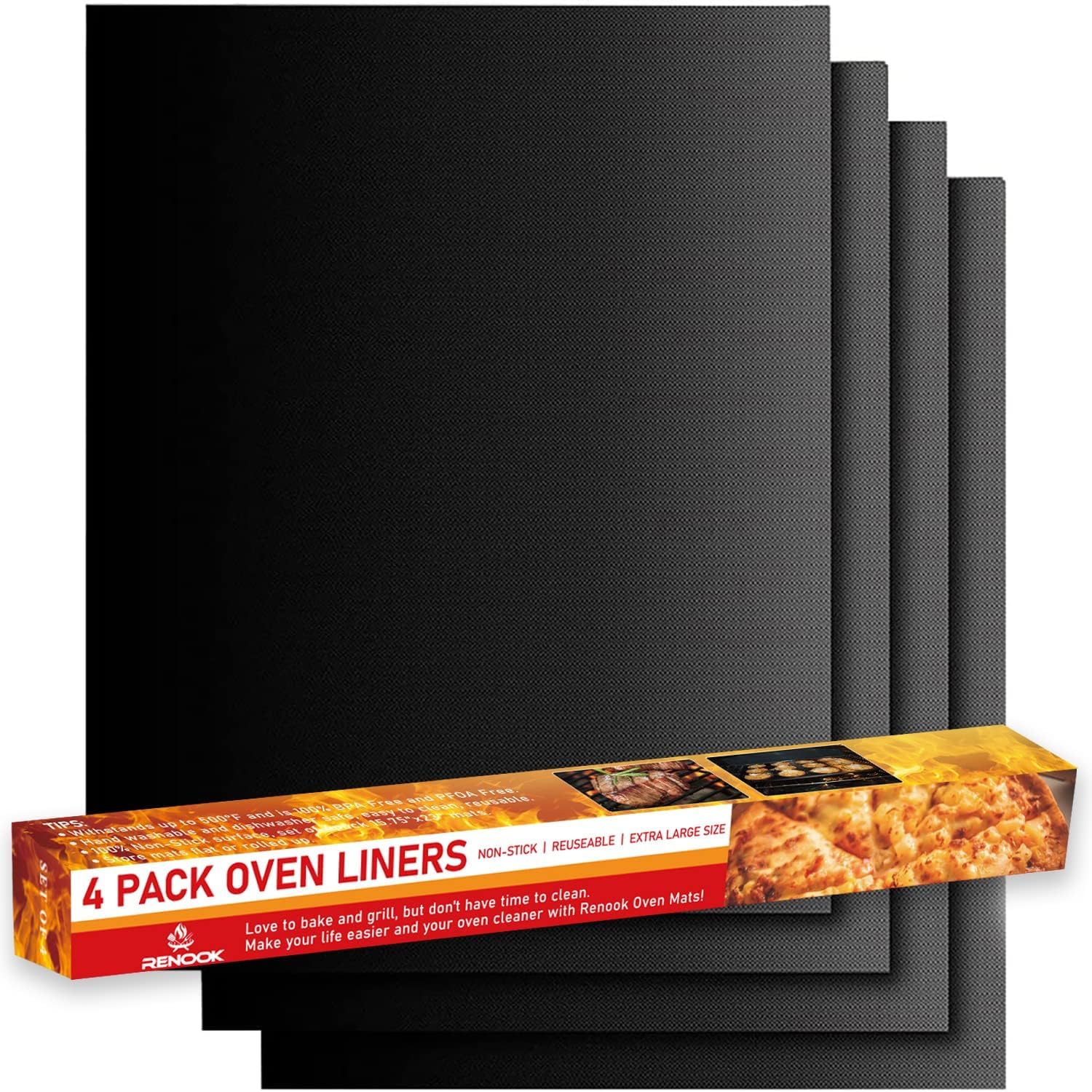 Amazon.com: 2 Pack Oven Liners with 3 Pack Oven Rack Shields Bundle ...