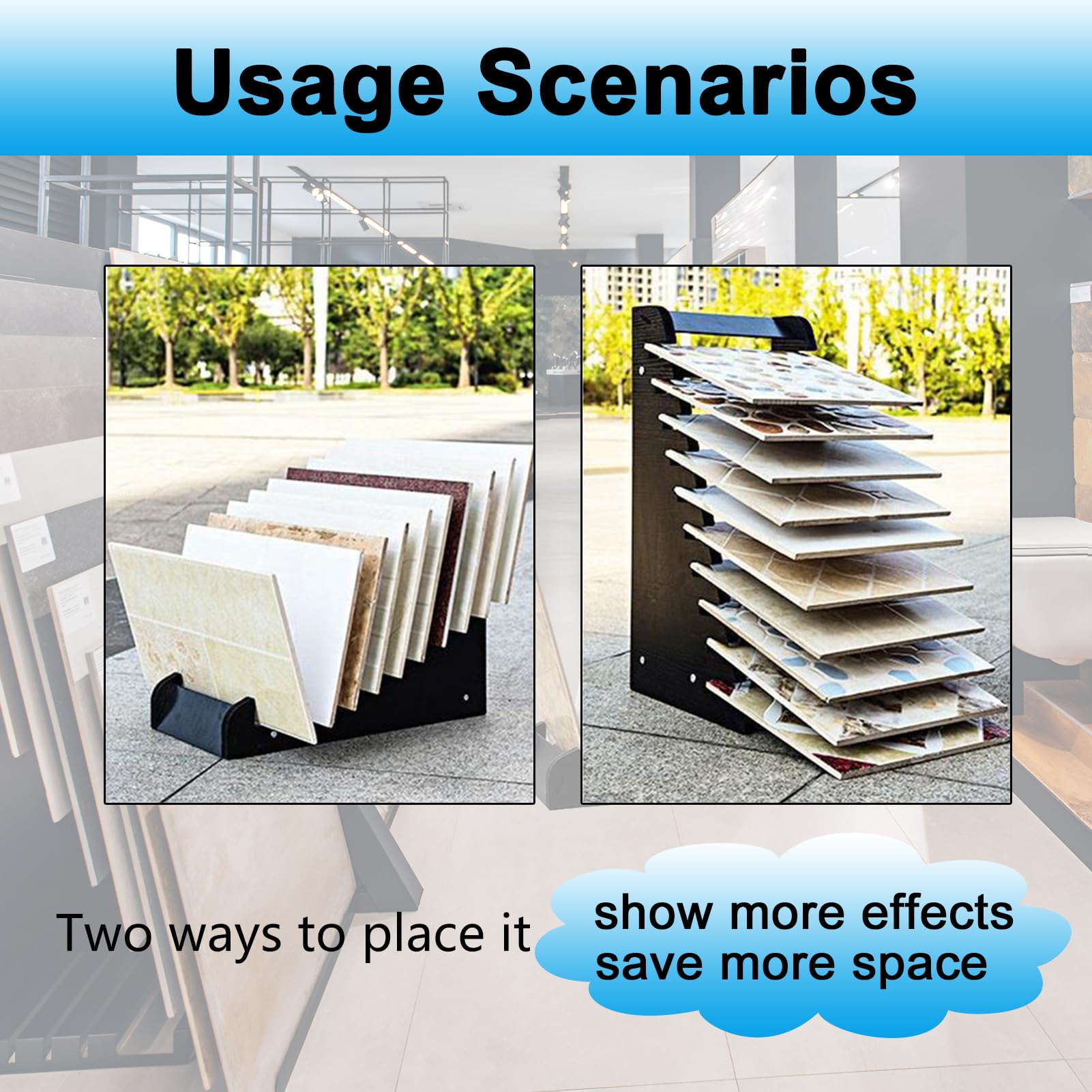 Snapklik.com : Tile Sample Display Rack, 10-Tier Ceramic Tile Holder ...