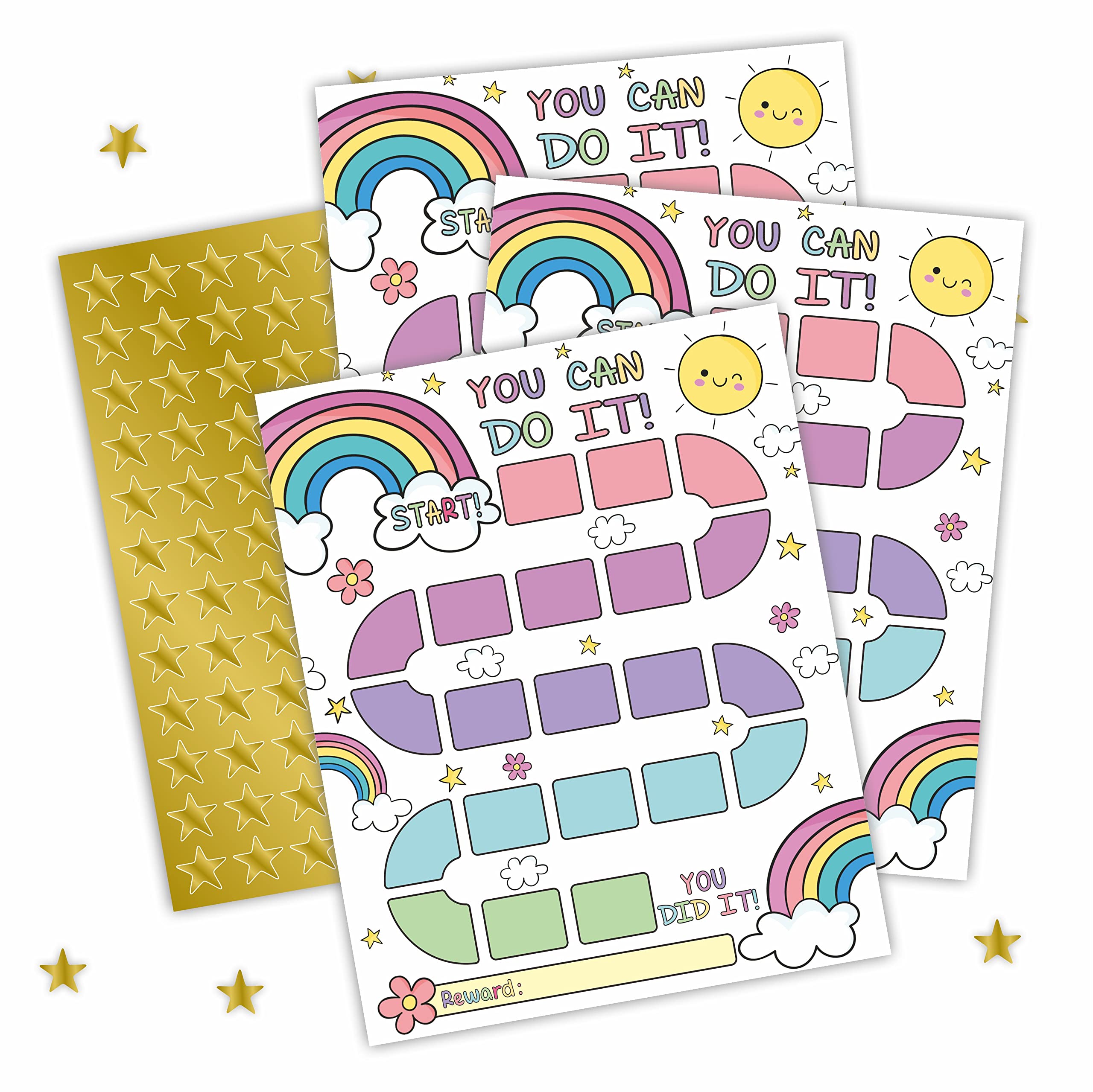 20 Reward Chart With 424 Golden Star Stickers Astronaut Theme ...