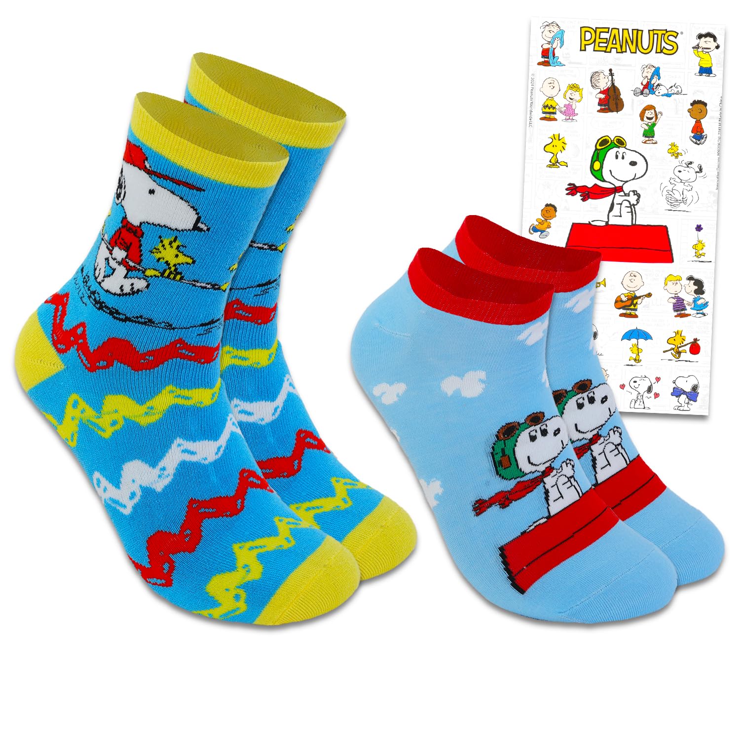 Amazon.com: Peanuts Socks for Women - 2 Pc Bundle with Crew Length ...