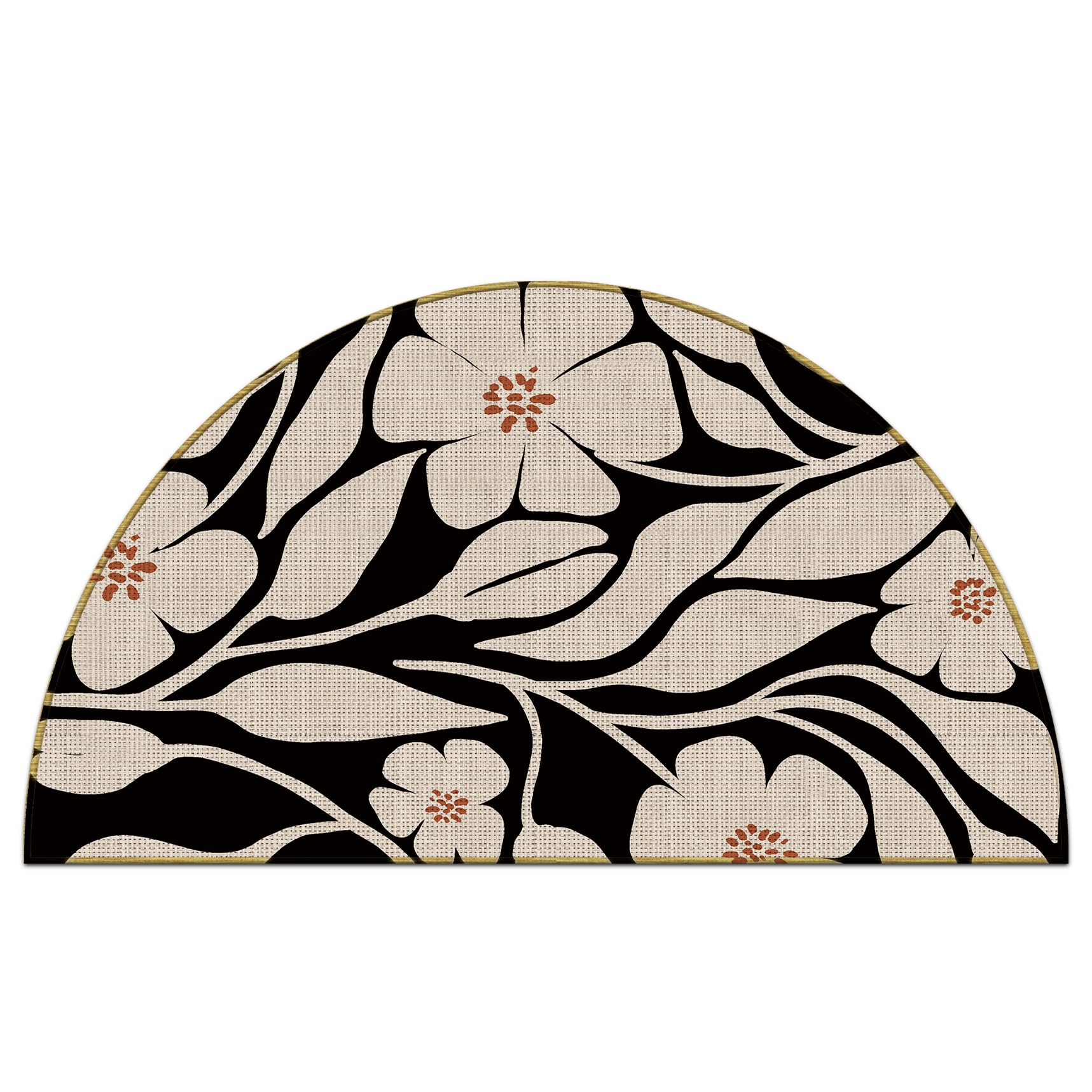 Amazon.com: Mingnei Boho Black Flowers Linen Doormat Door Mat for Home ...