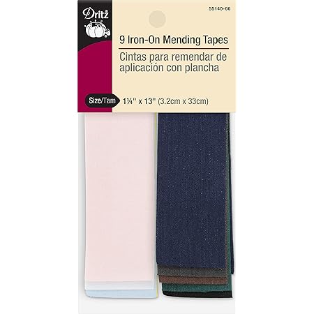 Dritz Iron-On Mending Tape 1-1/4-inch x 13-inch 9/Pkg-Assorted Colors ...