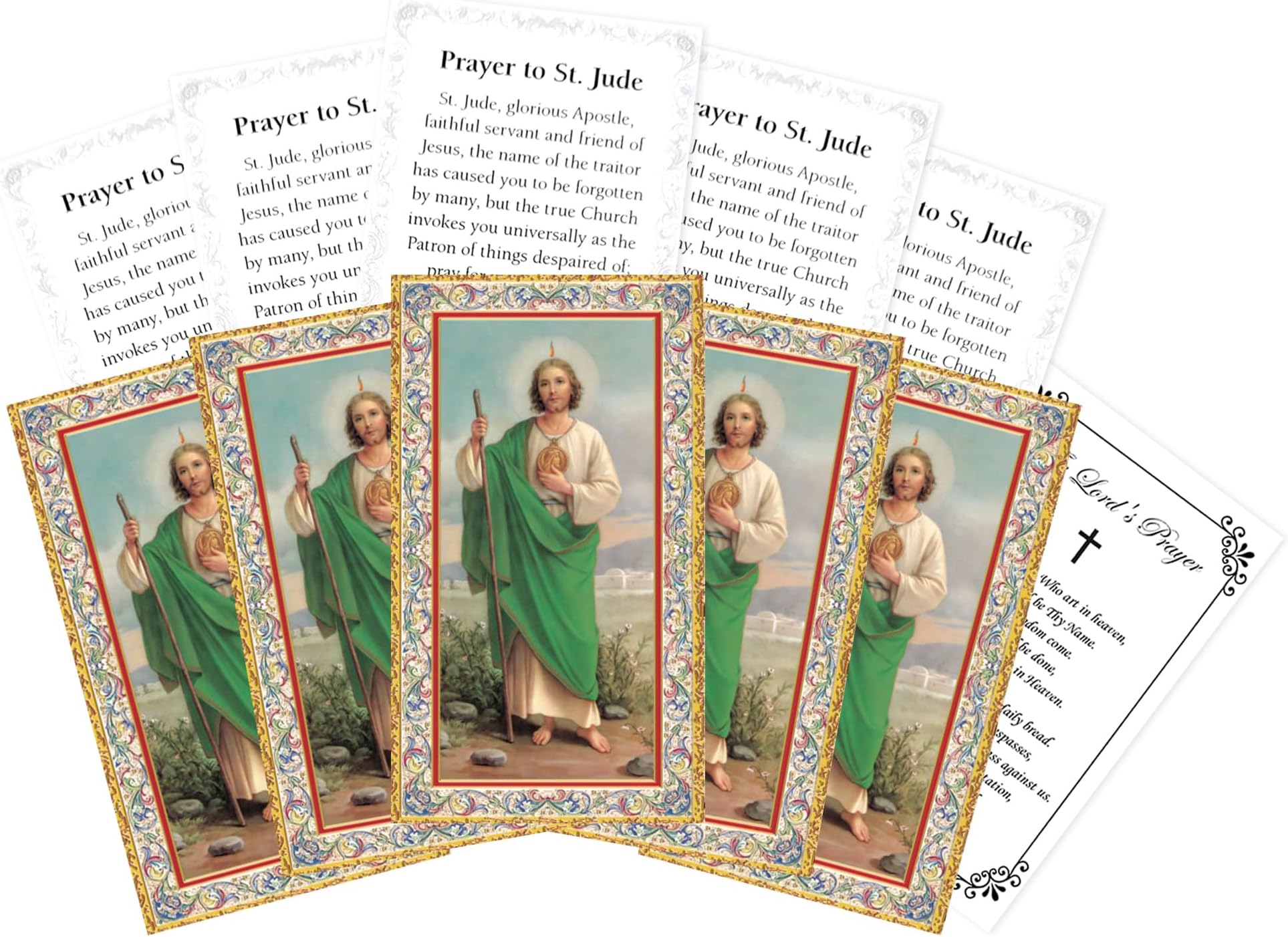 Amazon.com : Embossed Paper St Jude Prayer Card - 10 St Jude Holy Card ...