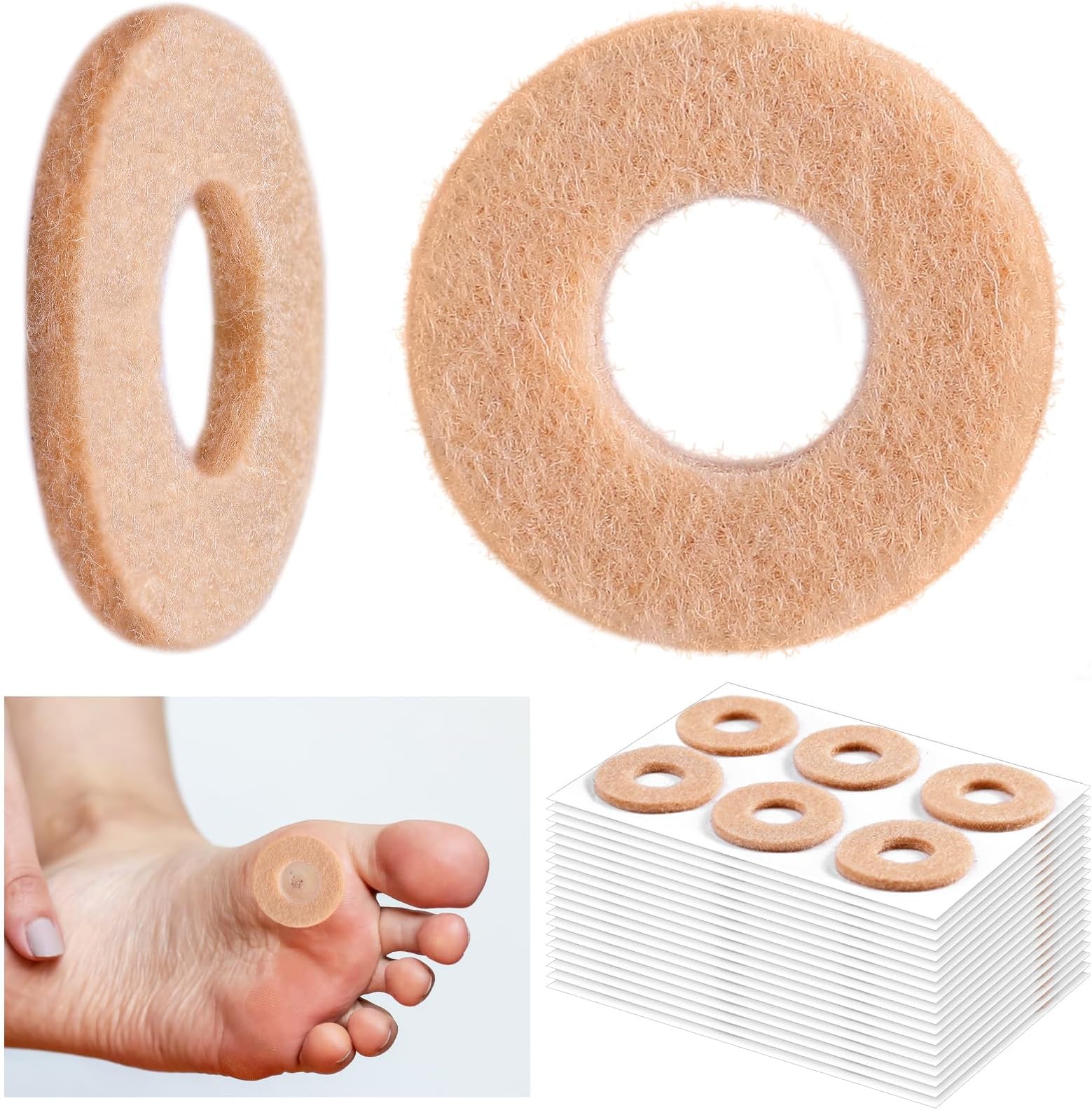 Amazon.com: Threlaco Felt Callus Pads Callus Cushions for Bottom of ...